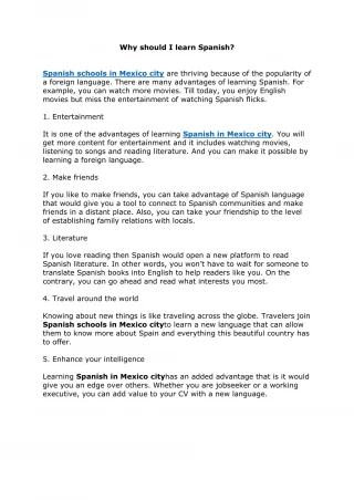 PPT - Why Learn Spanish PowerPoint Presentation, free download - ID:3652730