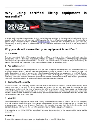 PPT - Lifting Operations and lifting equipment Regulations (LOLER) 1998 ...