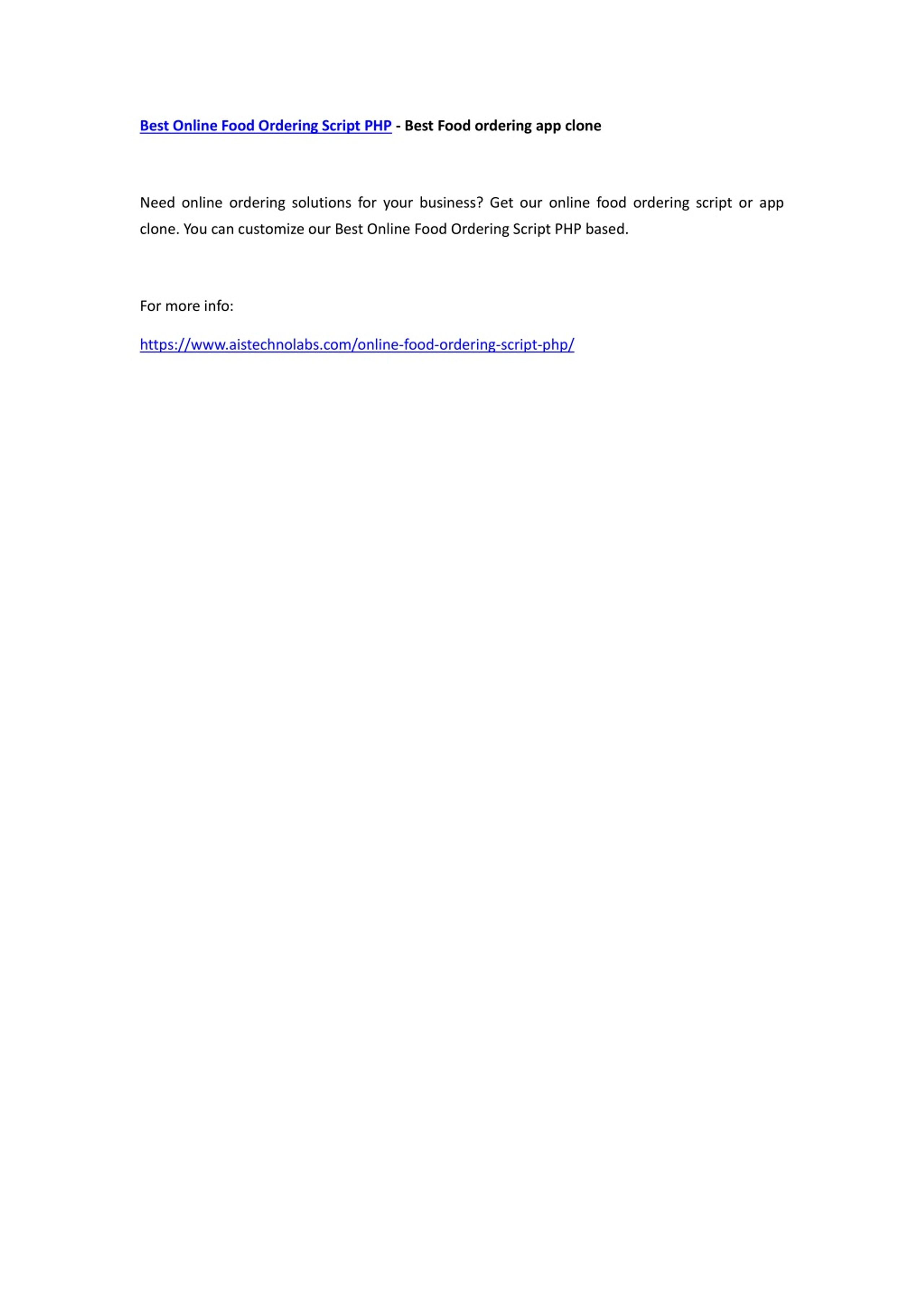PPT - Best Online Food Ordering Script PHP - Best Food ordering app ...