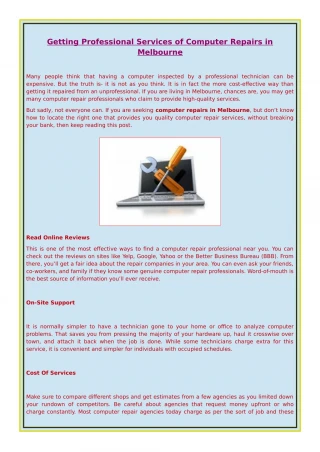 PPT - Reliable Computer repairs services in Barrie PowerPoint ...