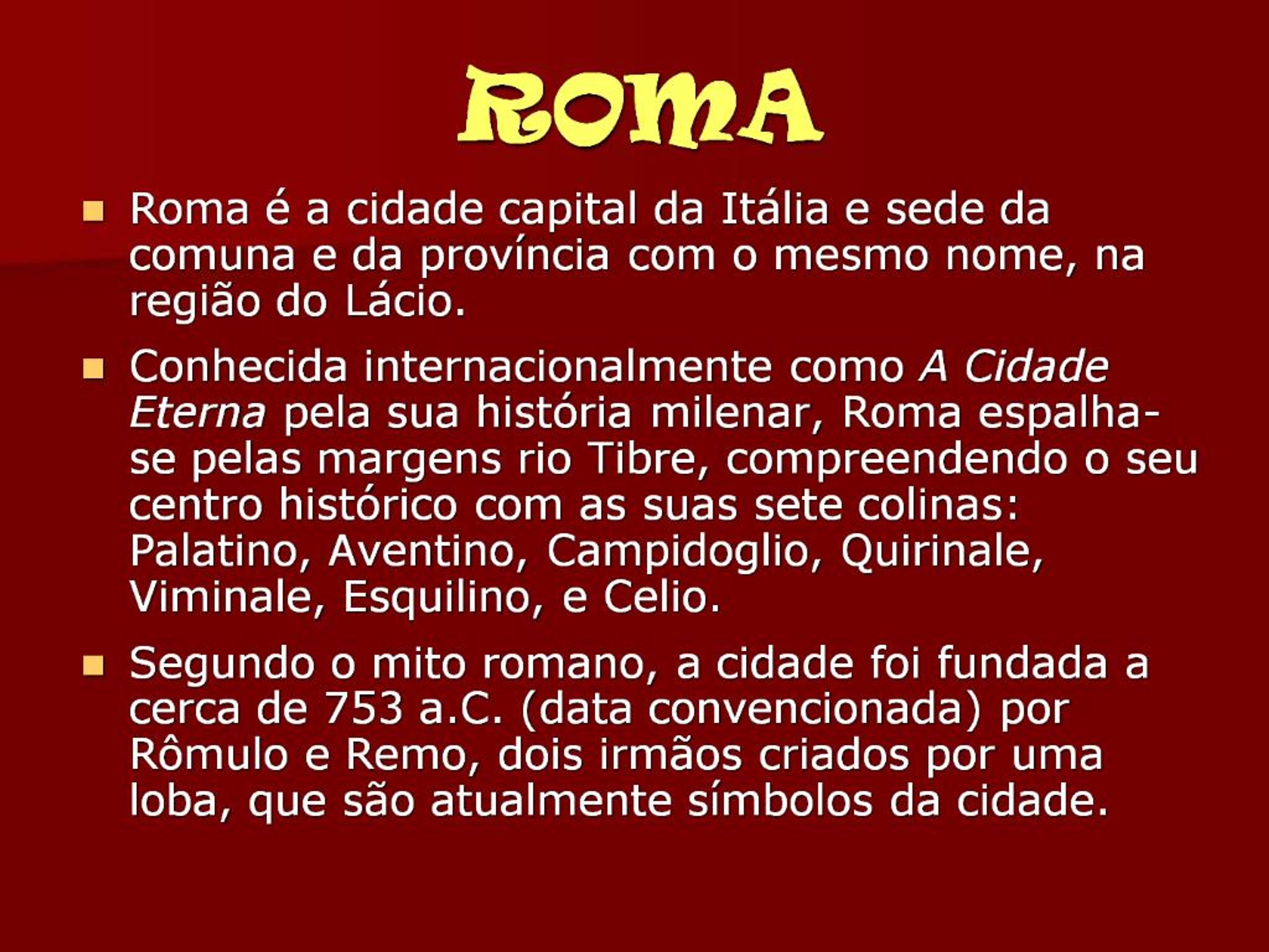 PPT - ROMA PowerPoint Presentation, free download - ID:850154