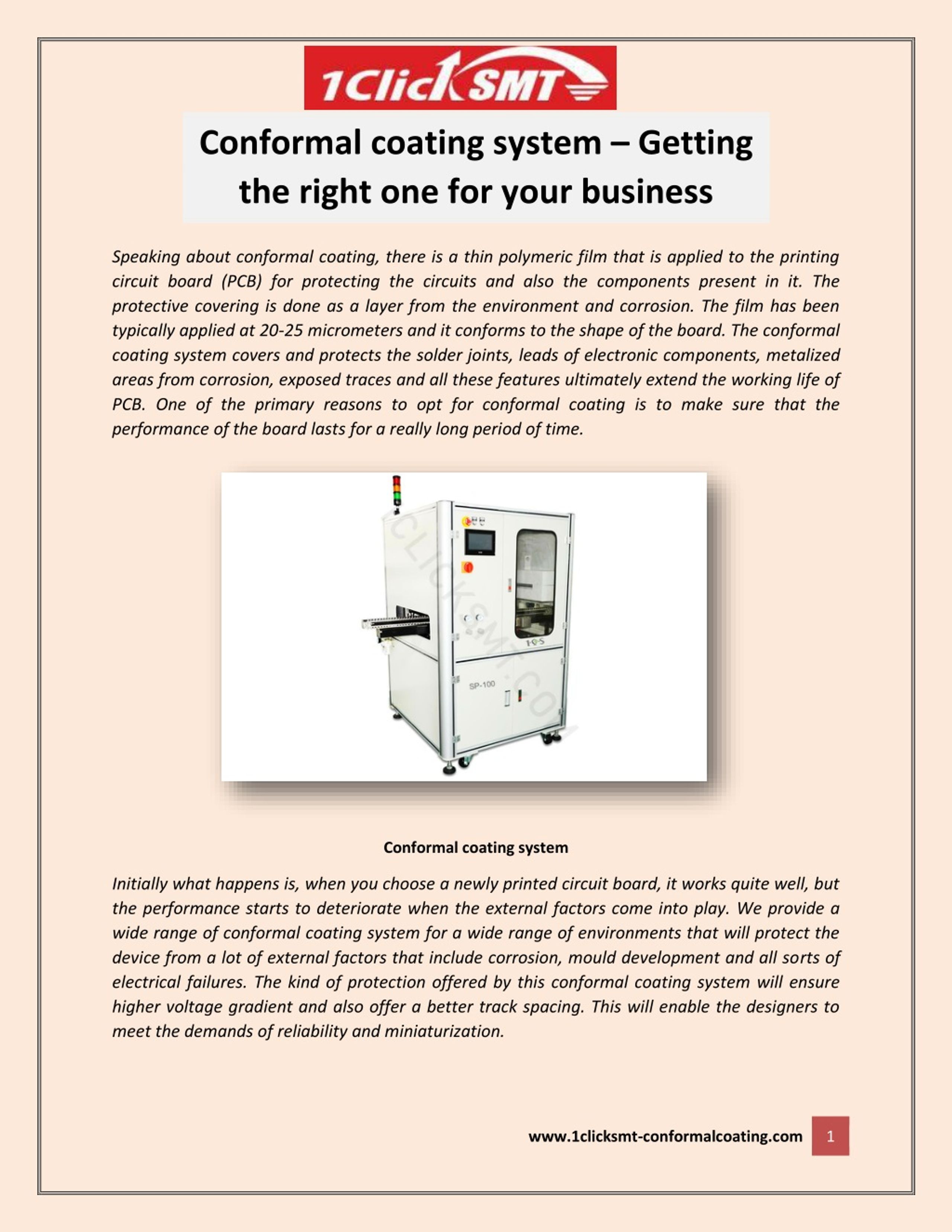 PPT - Conformal coating system – Getting the right one for your business PowerPoint Presentation ...