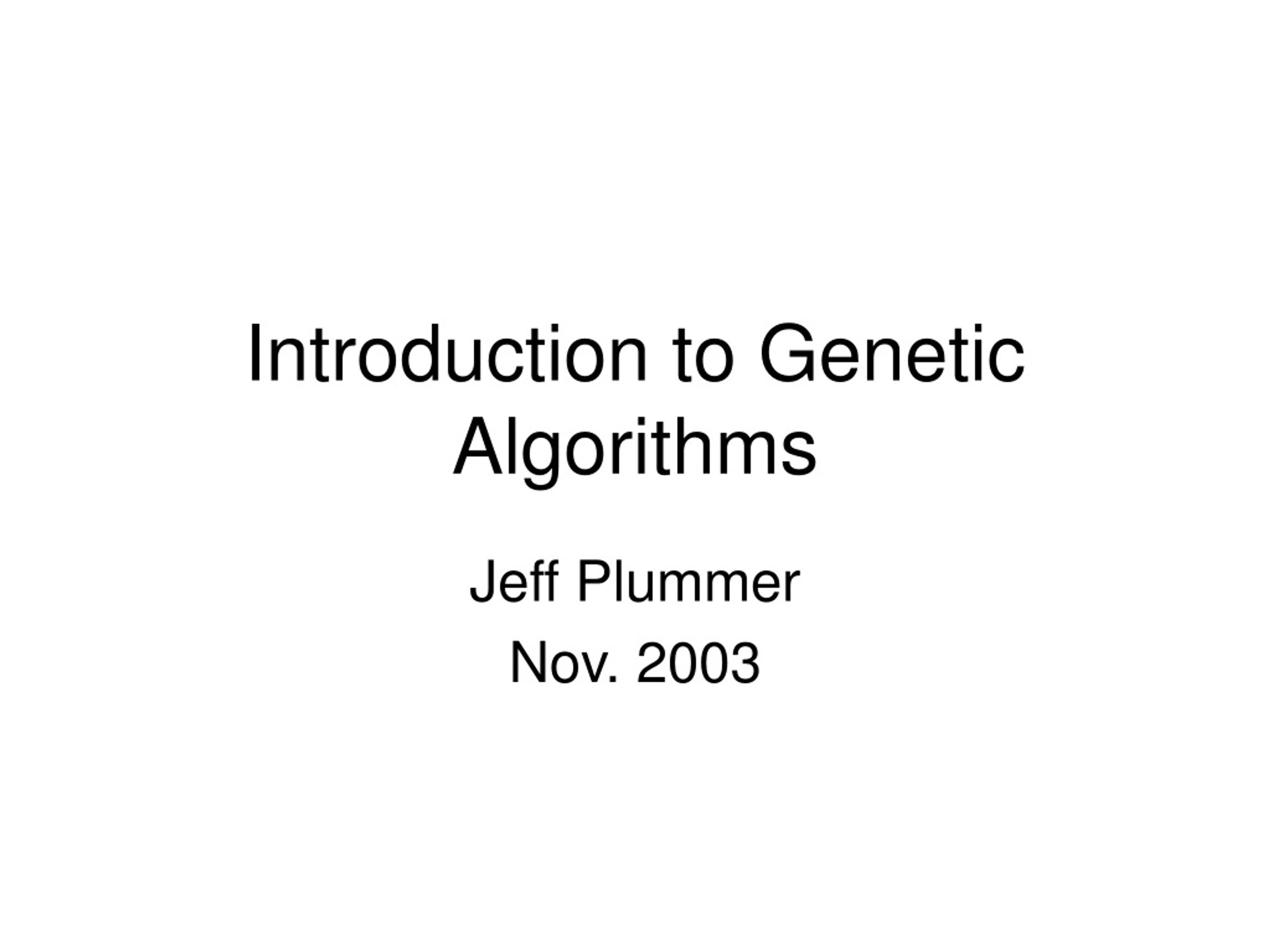 PPT - Introduction to Genetic Algorithms PowerPoint Presentation, free ...