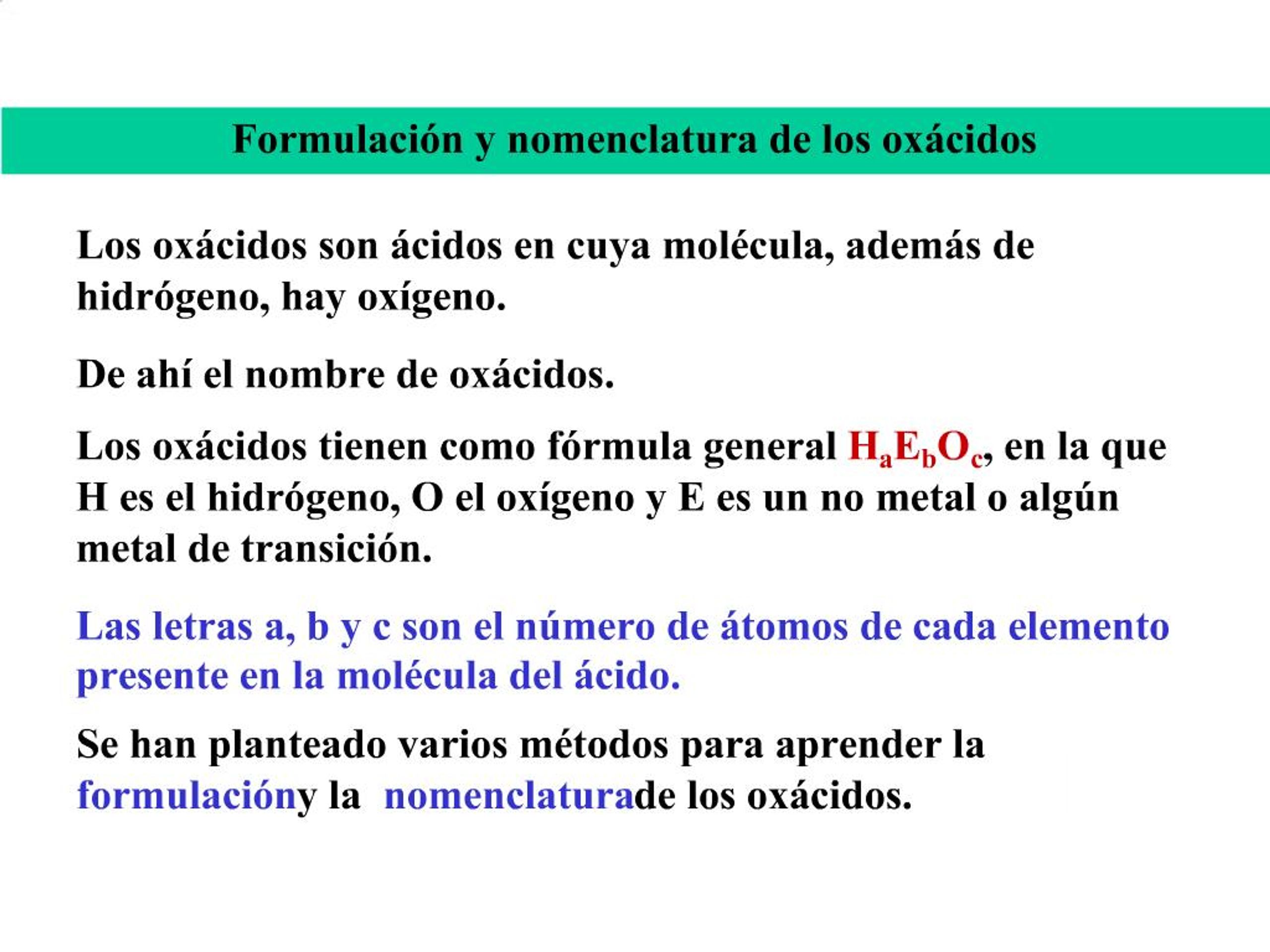 PPT - Formulaci n y nomenclatura de los ox cidos PowerPoint Presentation - ID:863314