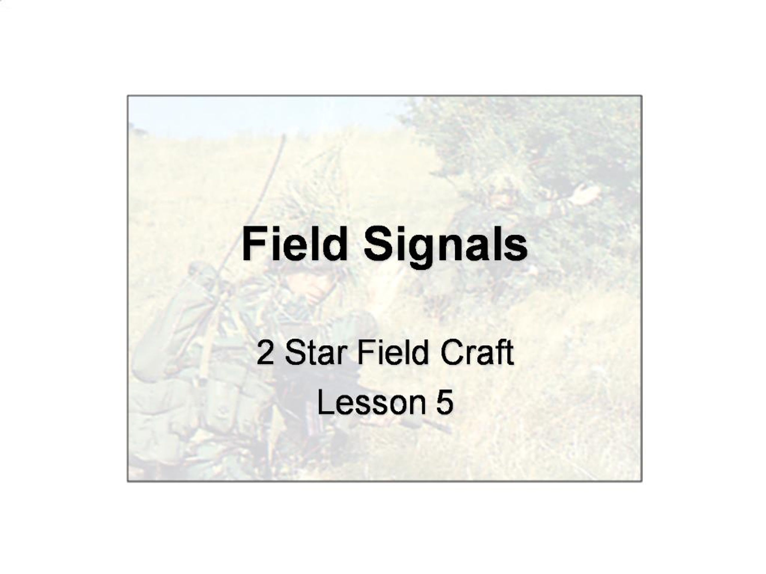 PPT - Field Signals PowerPoint Presentation, free download - ID:865106