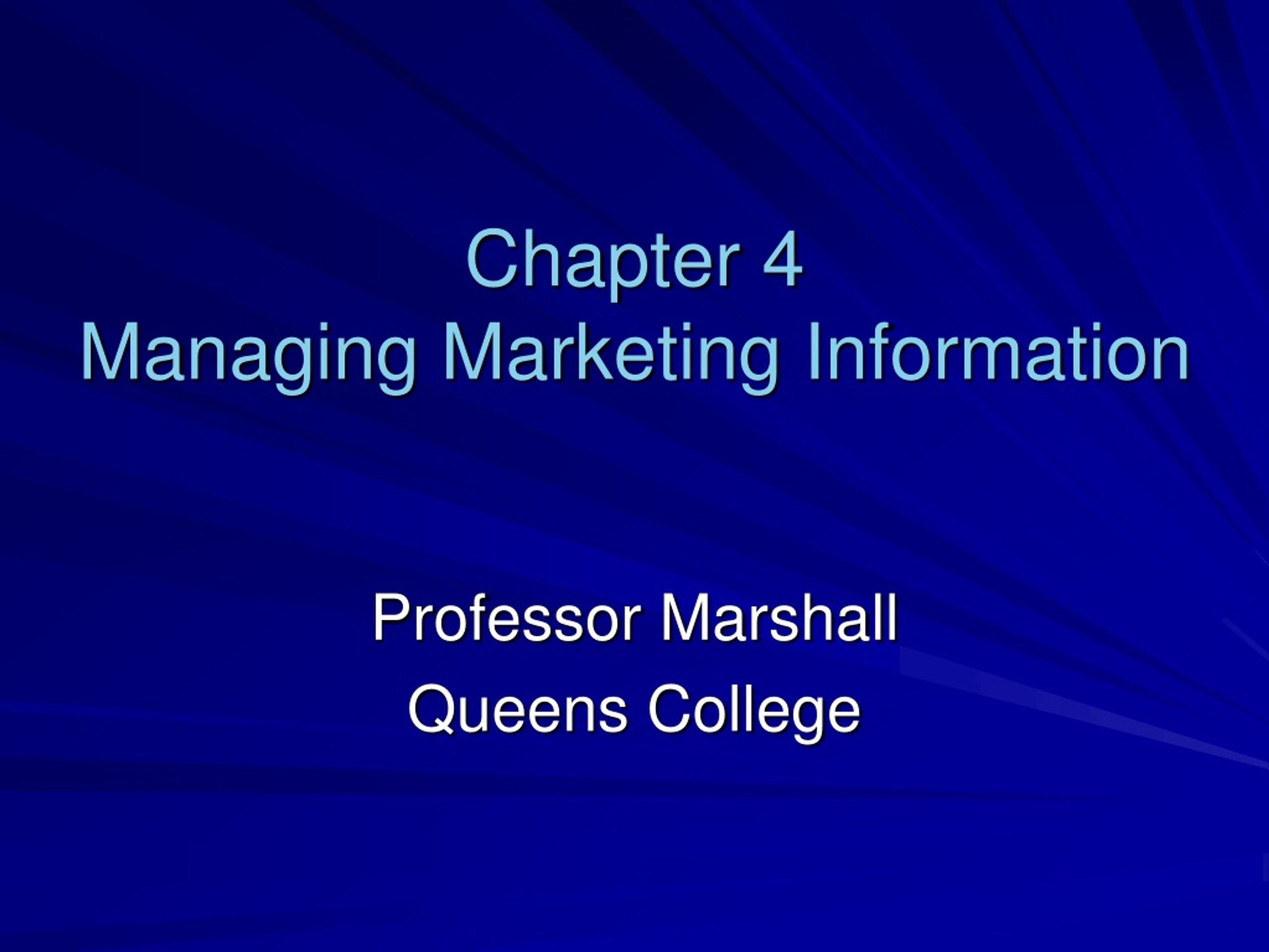 PPT - Chapter 4 Managing Marketing Information PowerPoint Presentation ...