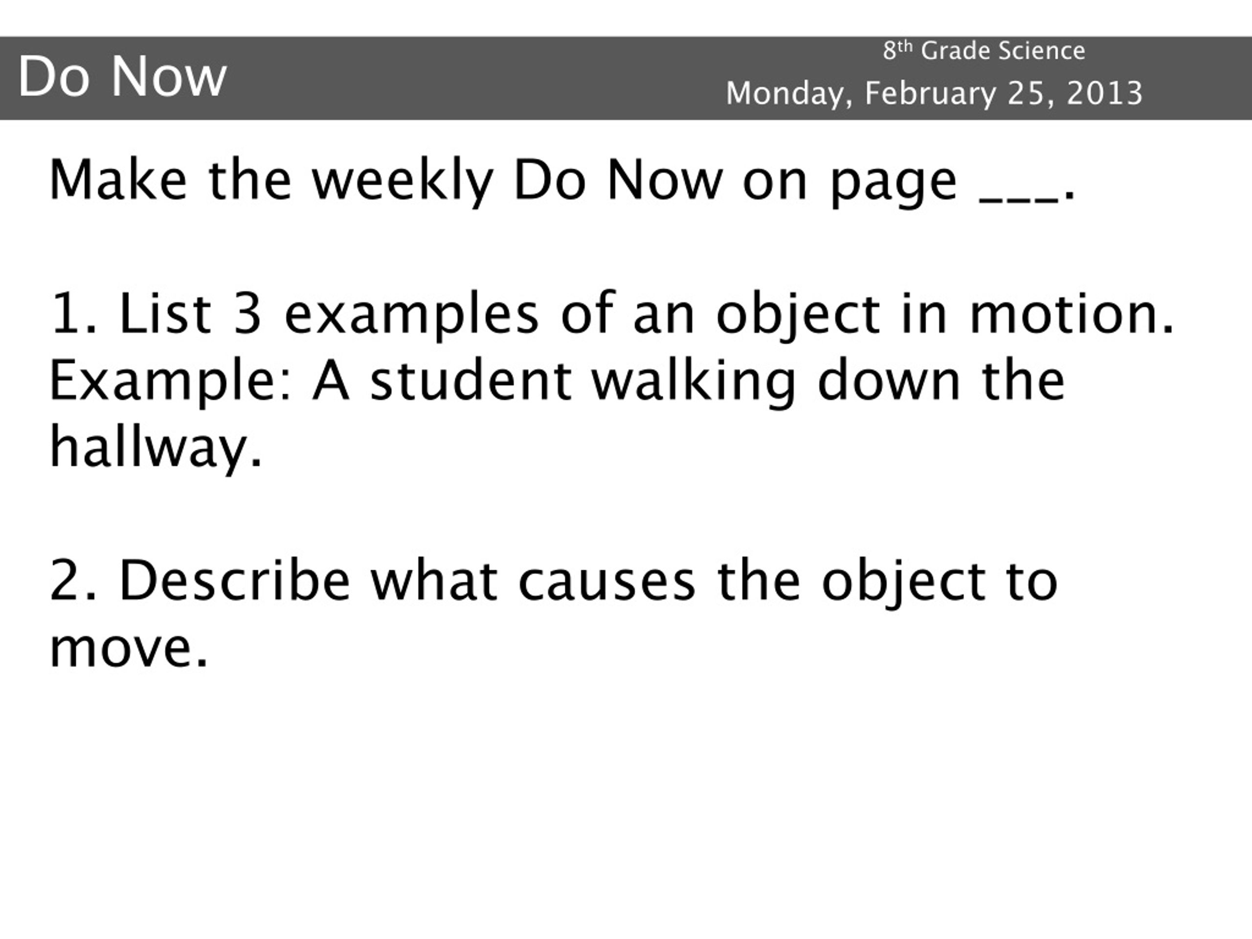 PPT - Motion Forces in 8th Grade Science PowerPoint Presentation, free ...