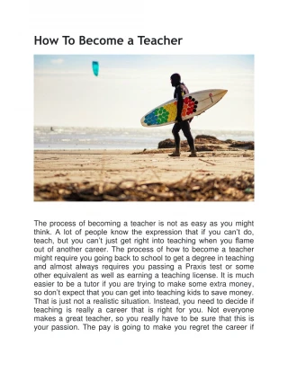 PPT - How To Become A Teacher PowerPoint Presentation, free download ...