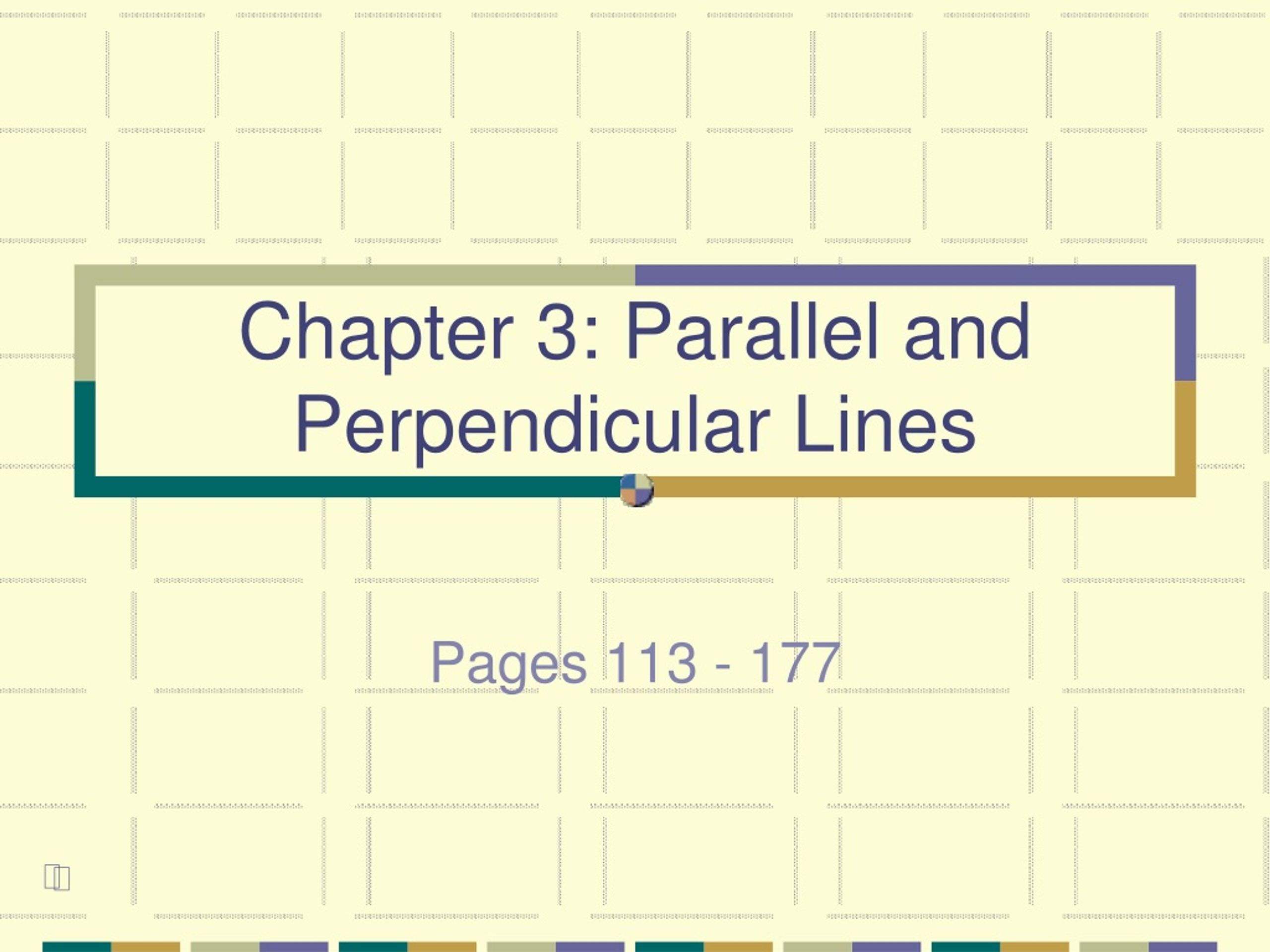 PPT - Chapter 3: Parallel and Perpendicular Lines PowerPoint ...