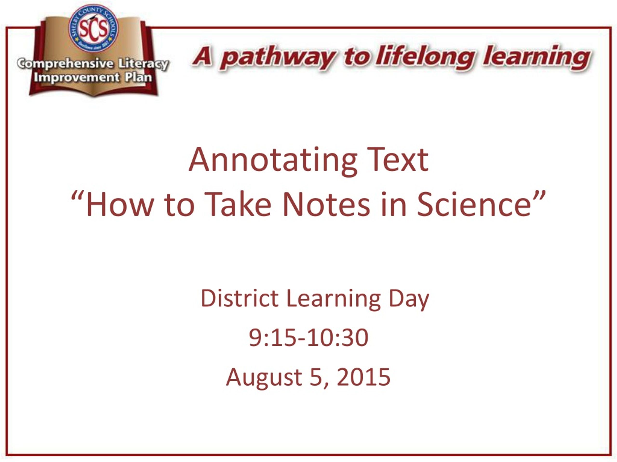 PPT - Effective Annotation Techniques for Science Texts PowerPoint ...