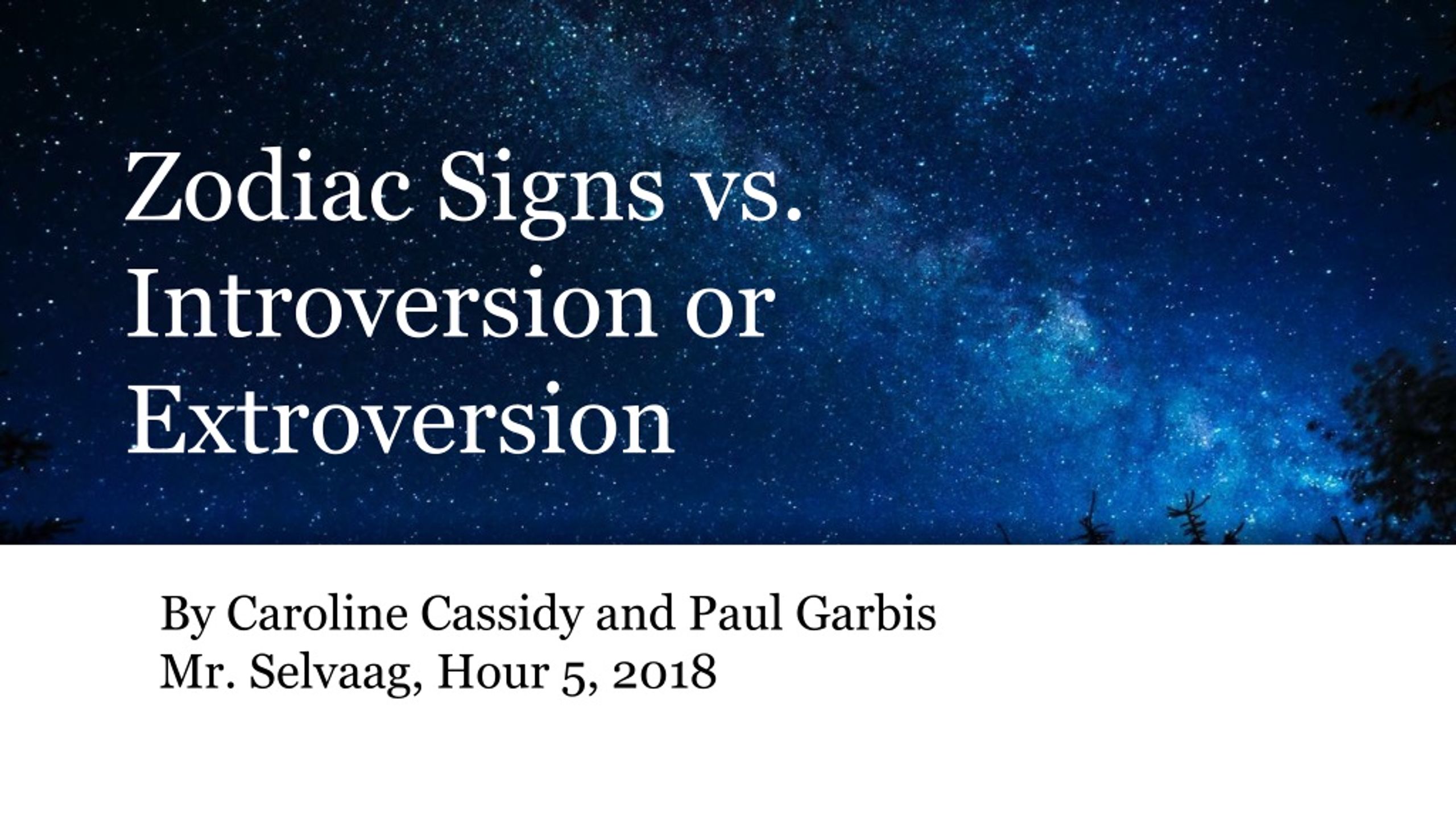 PPT - Astrological Study on Zodiac Signs vs. Introversion or ...
