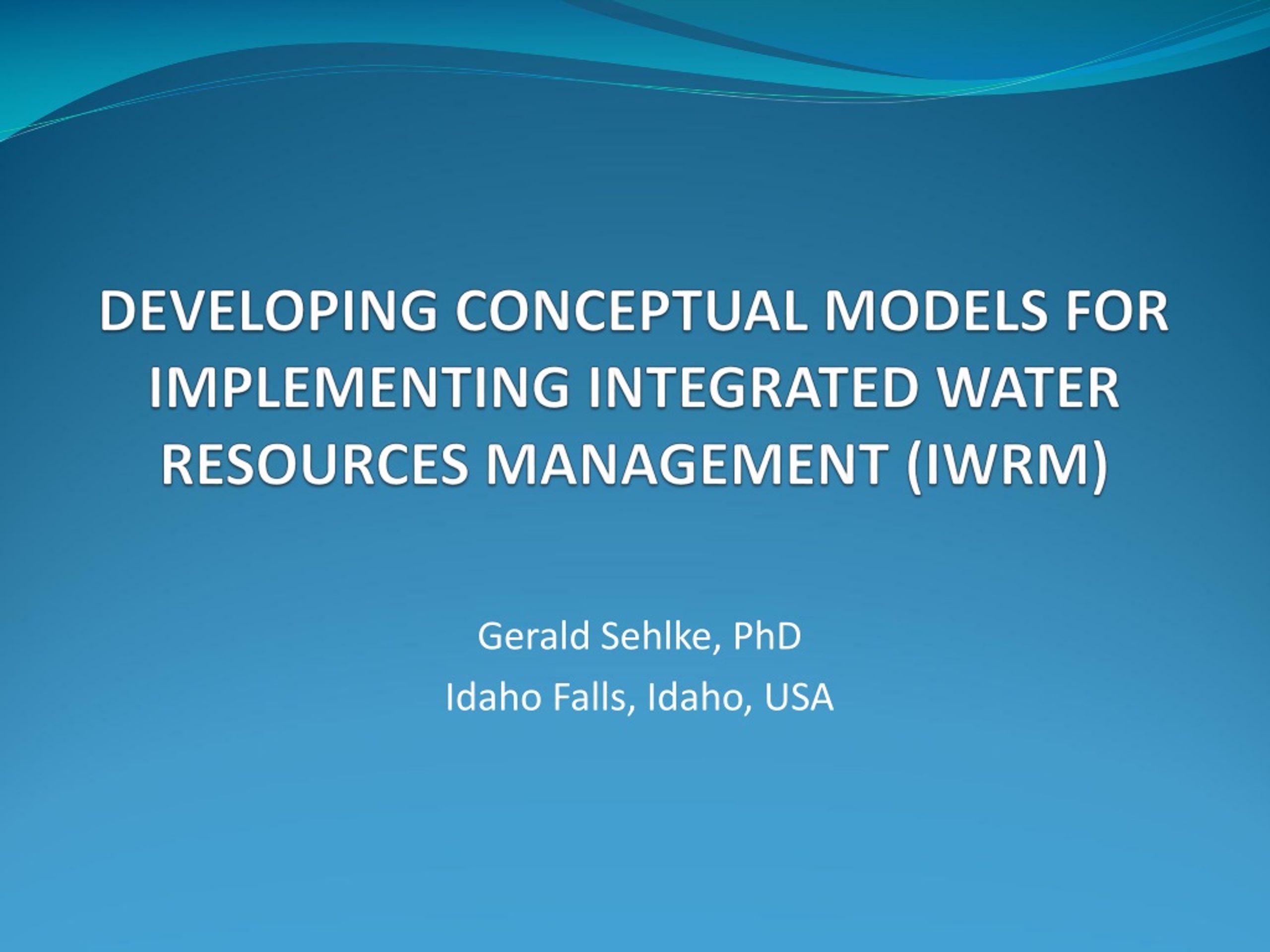 PPT - Enhancing IWRM through Conceptual Models PowerPoint Presentation ...
