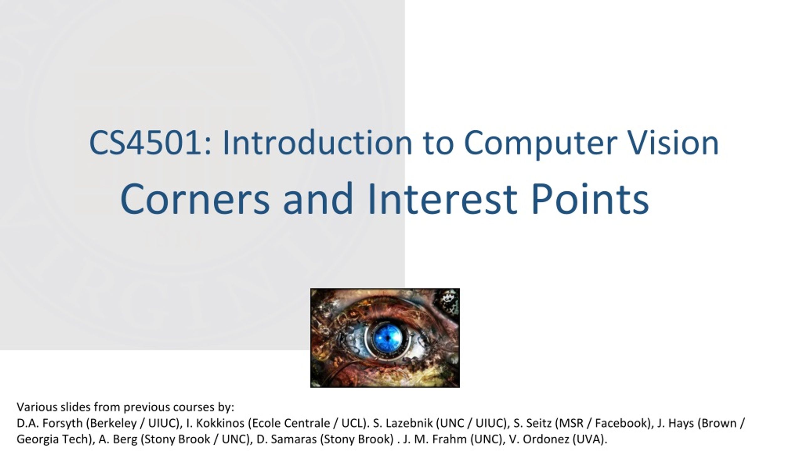 PPT - Corners and Interest Points: Detection Techniques in Computer ...