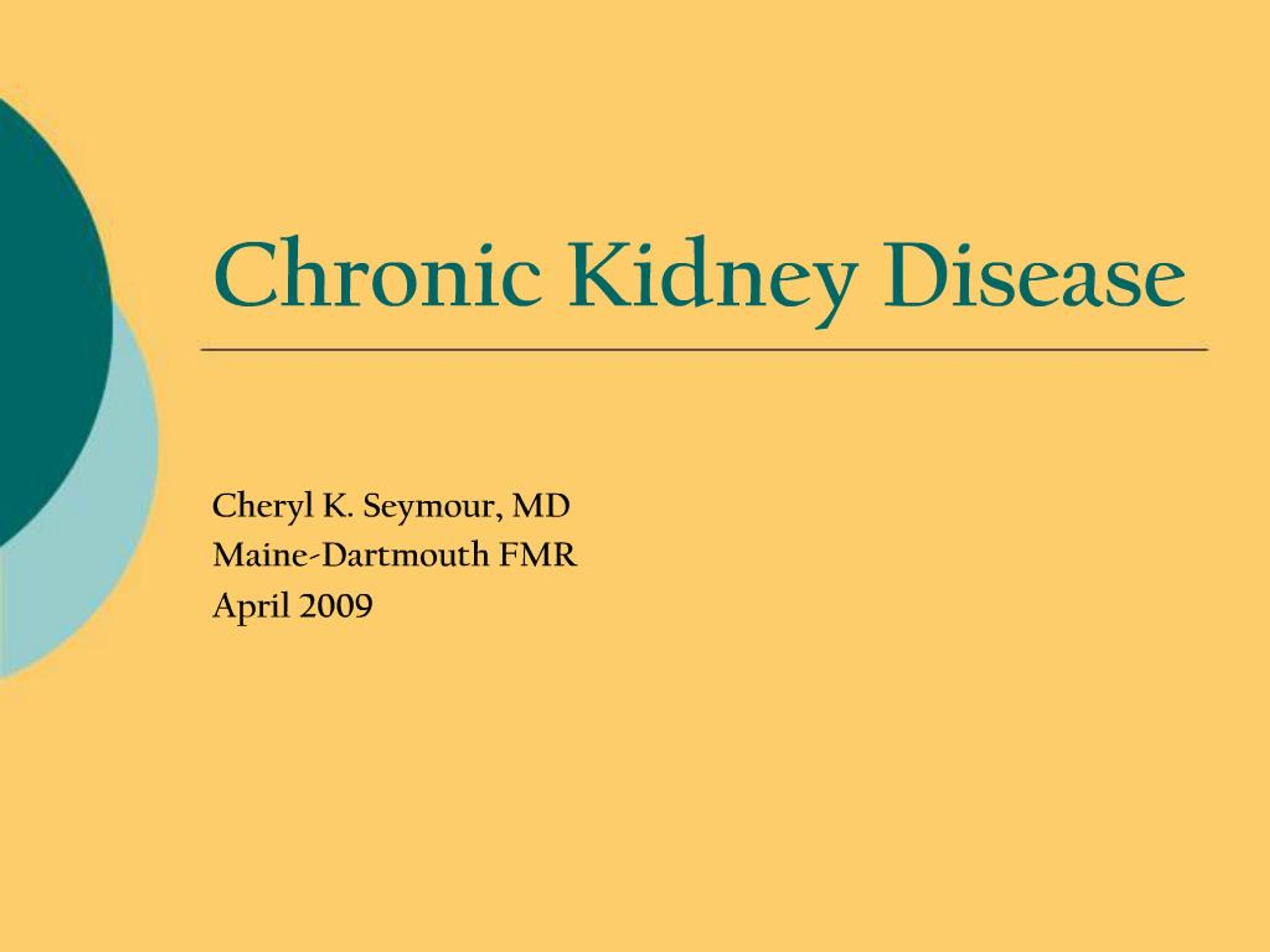PPT - Chronic Kidney Disease PowerPoint Presentation, free download ...