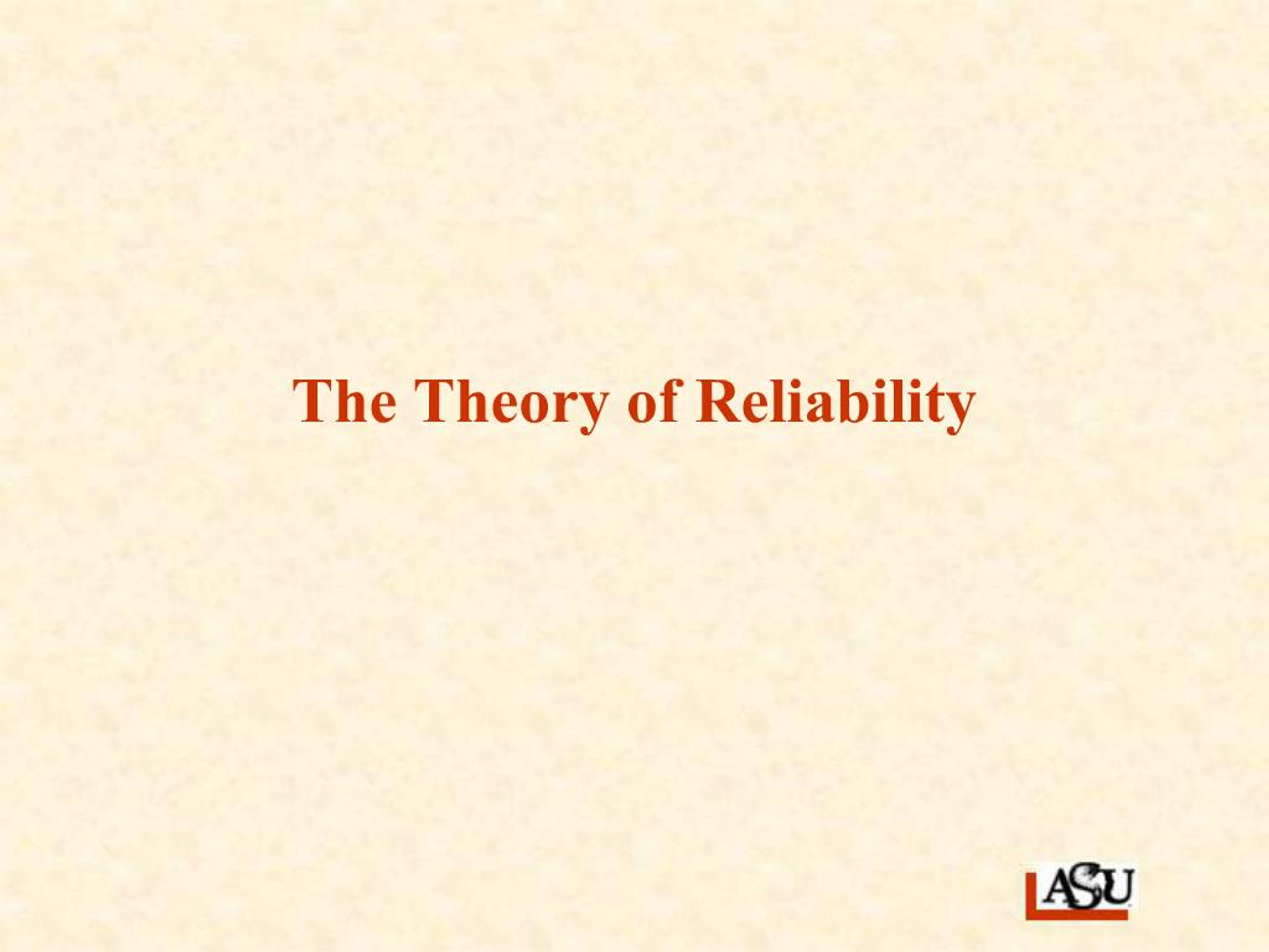PPT - The Theory of Reliability PowerPoint Presentation, free download ...