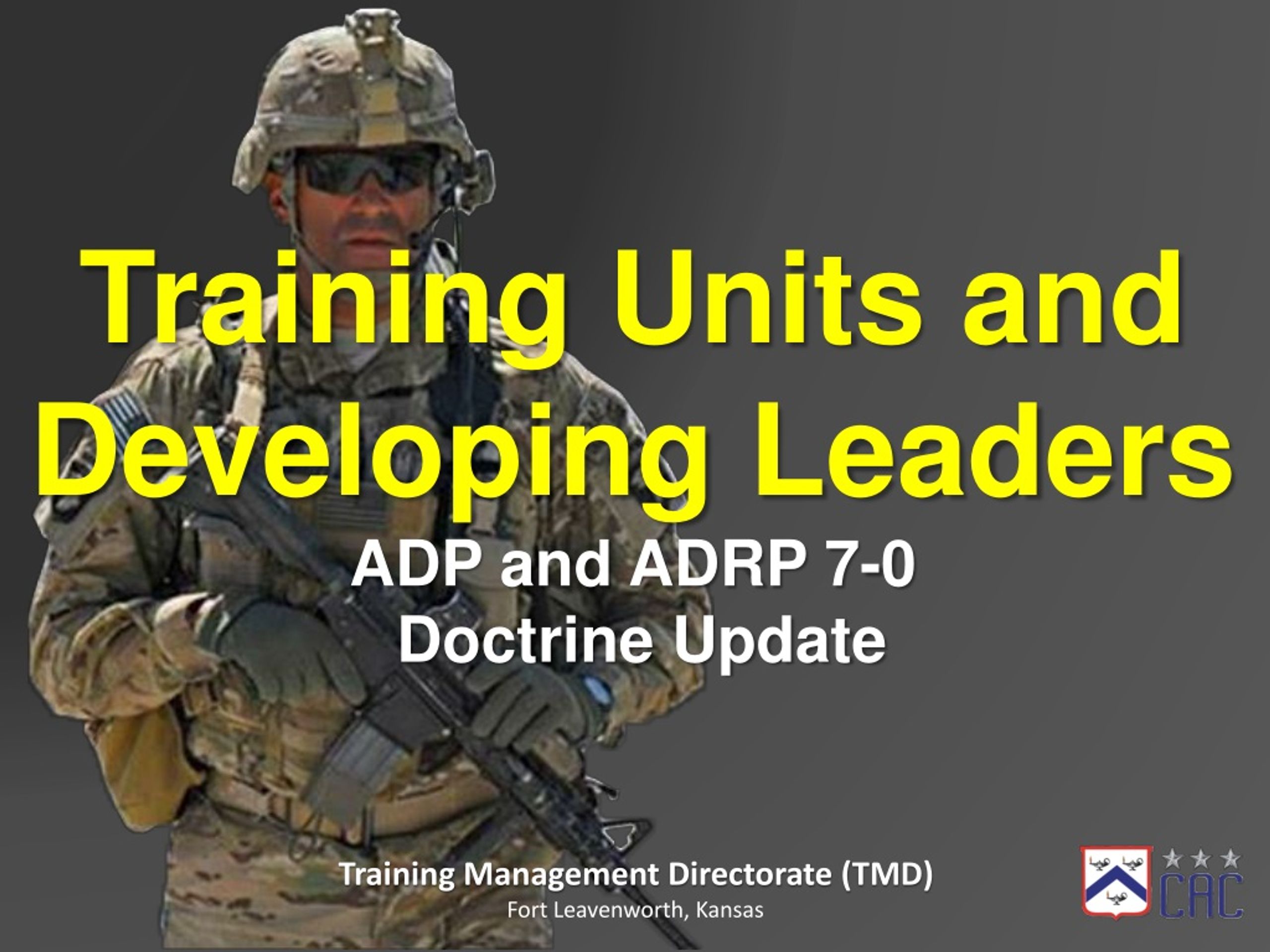 PPT - Army Training Doctrine Update: ADP 7-0 & ADRP 7-0 Overview ...