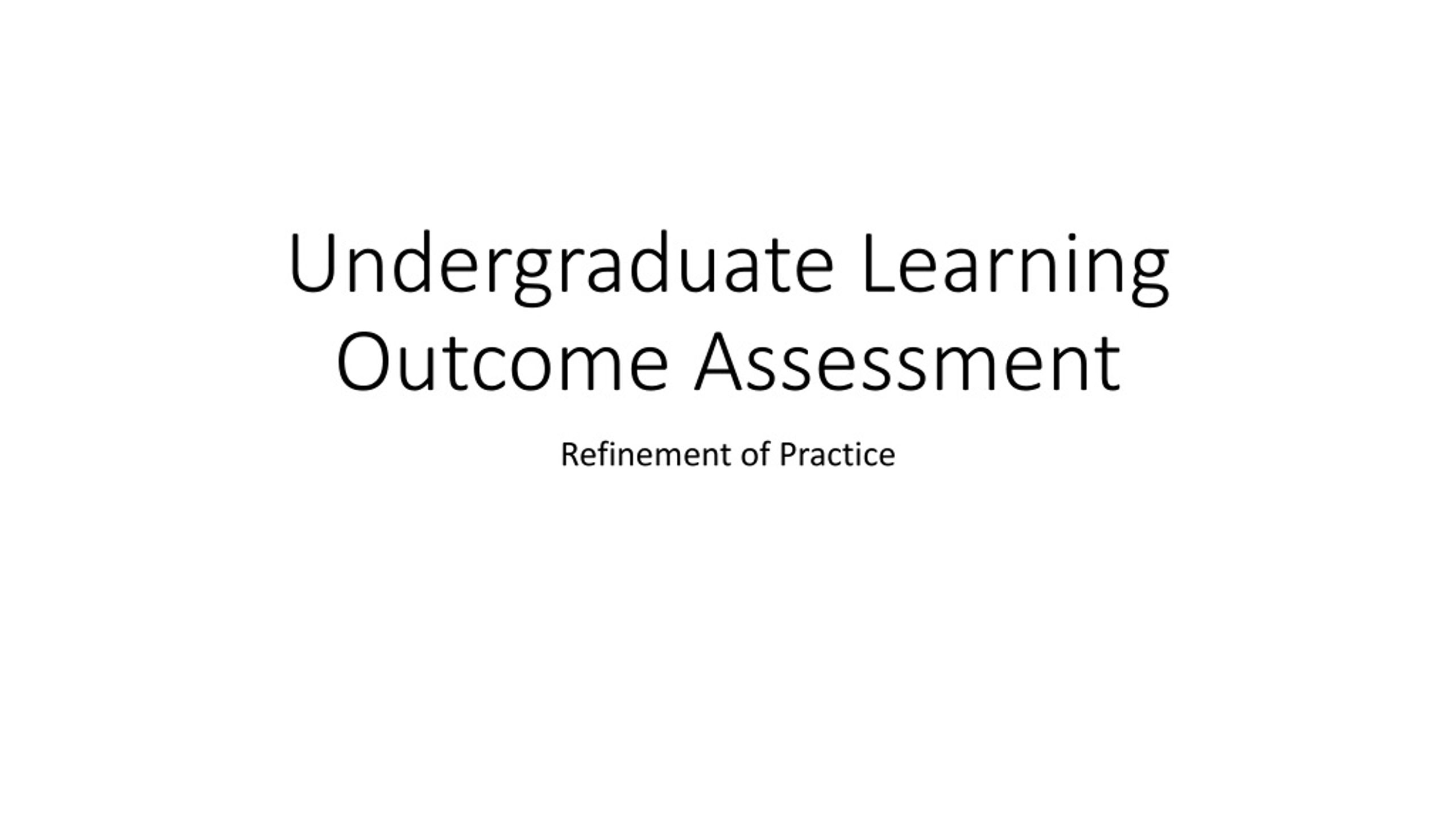 PPT - Undergraduate Learning Outcome Assessment PowerPoint Presentation ...
