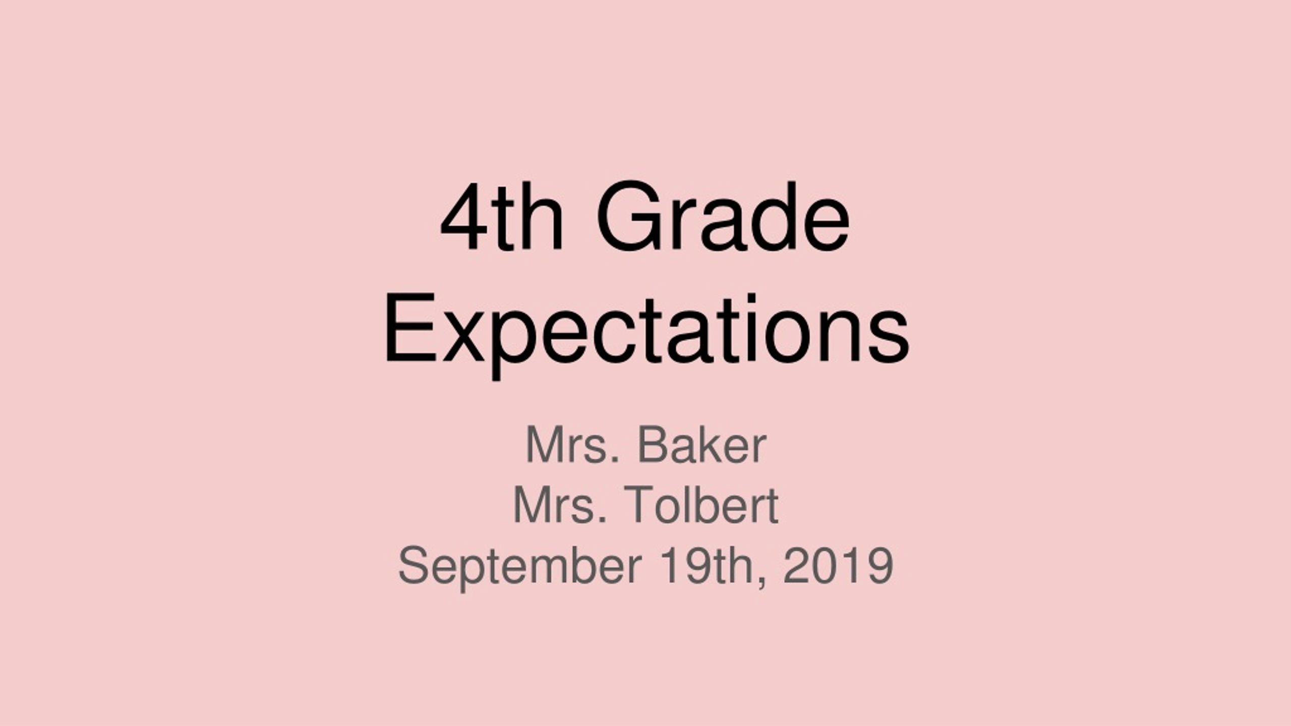 PPT - 4th Grade Expectations PowerPoint Presentation, free download ...