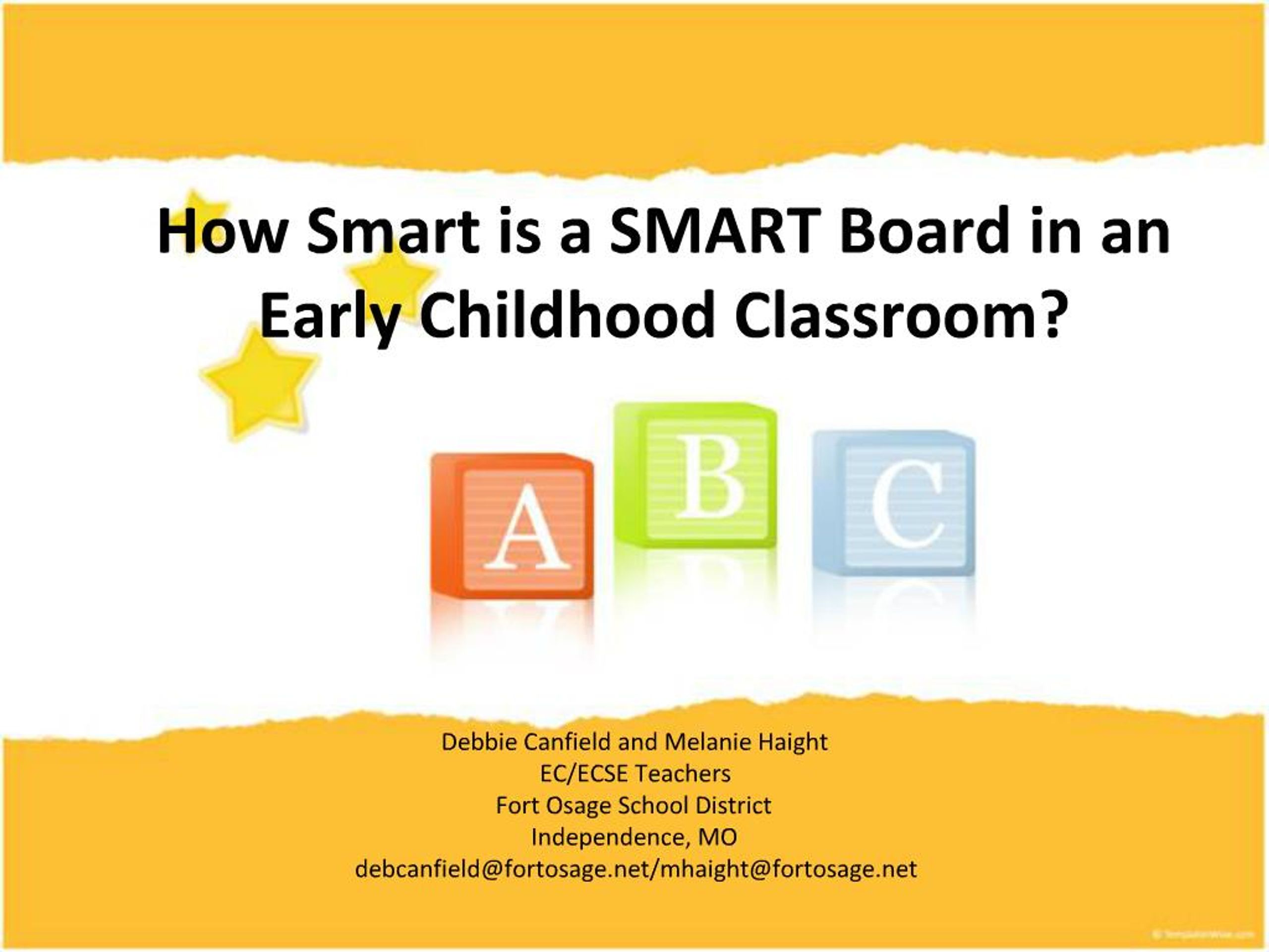 PPT - How Smart is a SMART Board in an Early Childhood Classroom ...