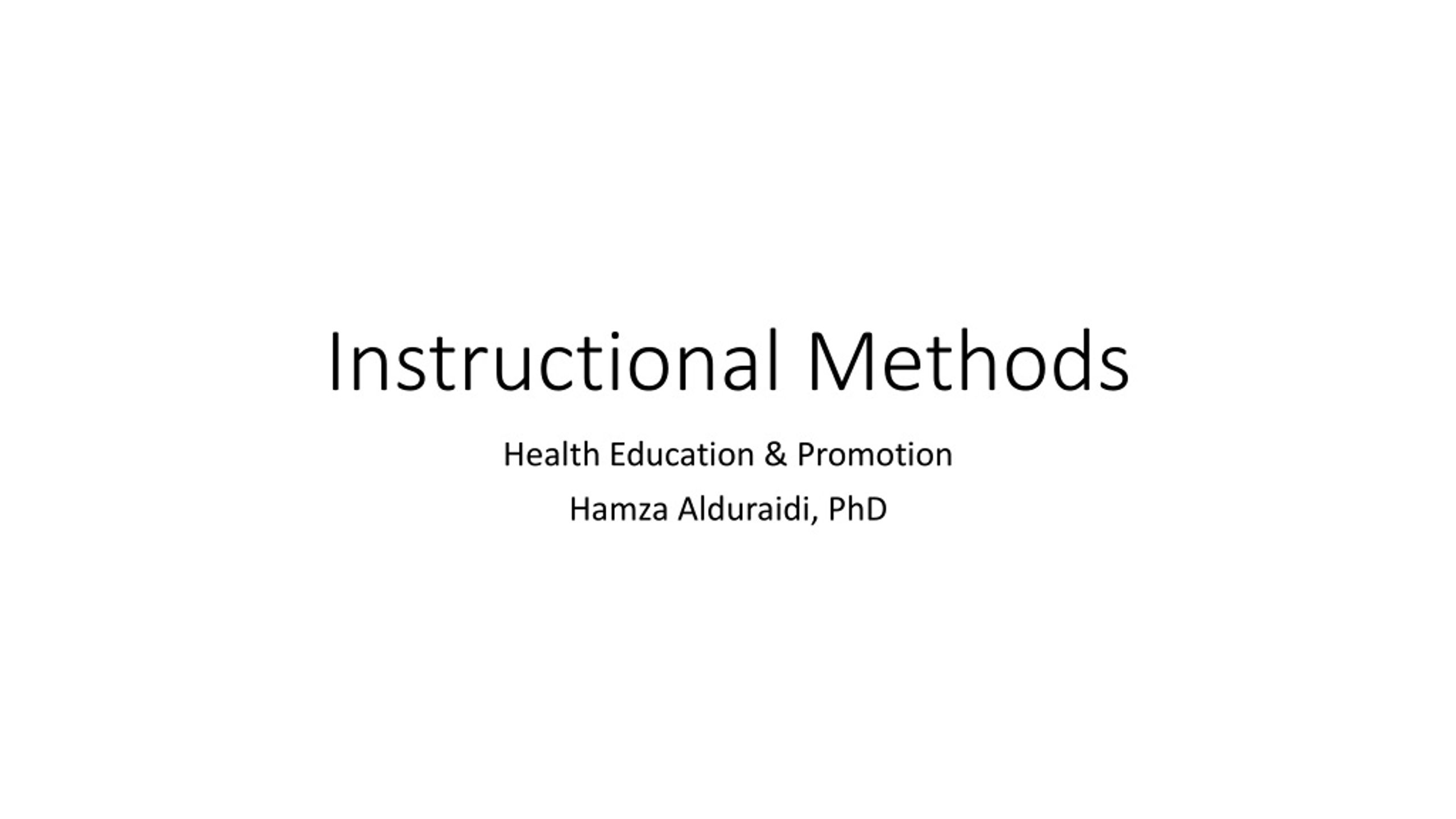 PPT - Innovative Instructional Methods in Health Education PowerPoint ...