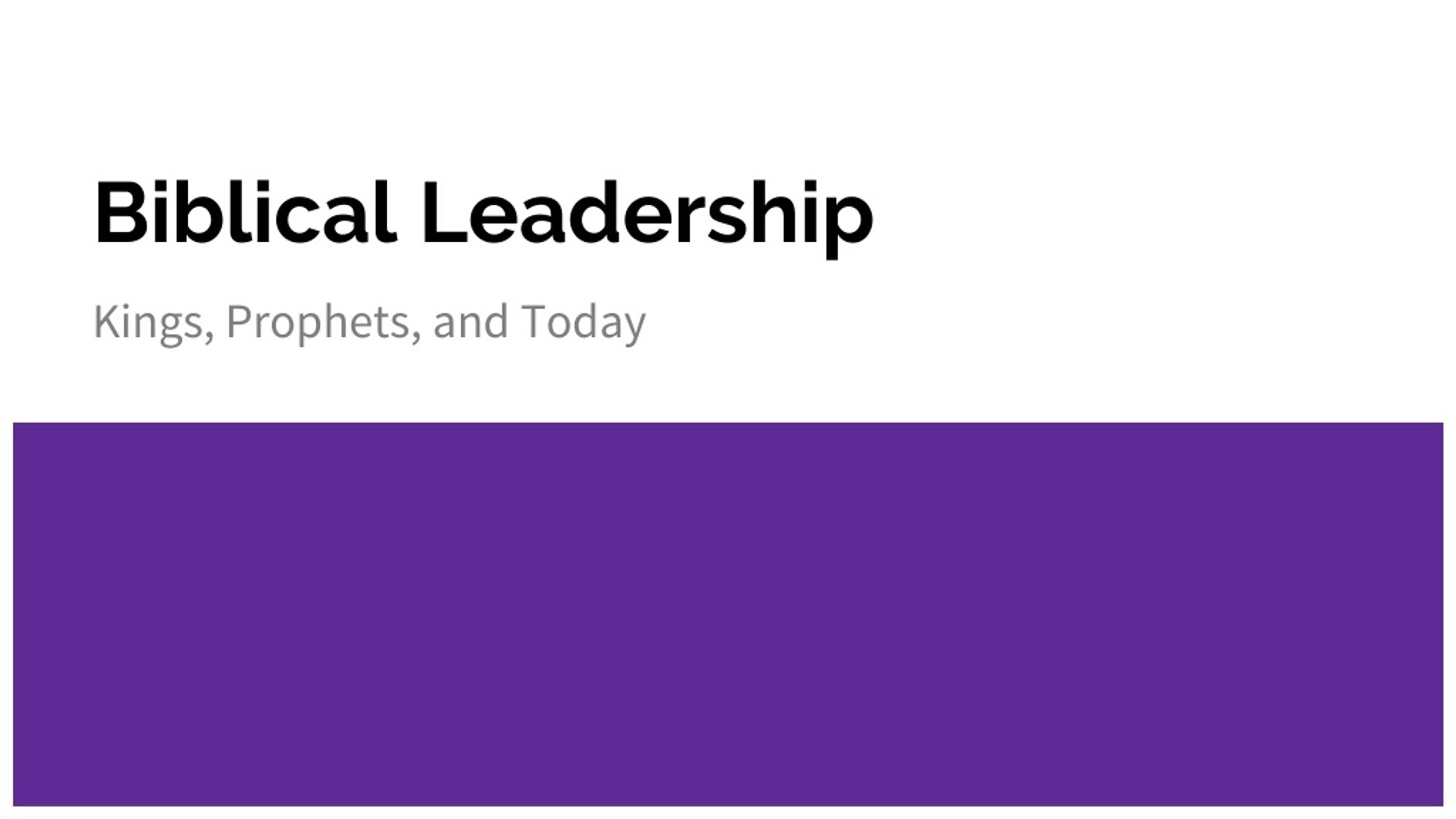 PPT - Israel's Leaders: Prophets, Kings, and Today's Engagement with ...