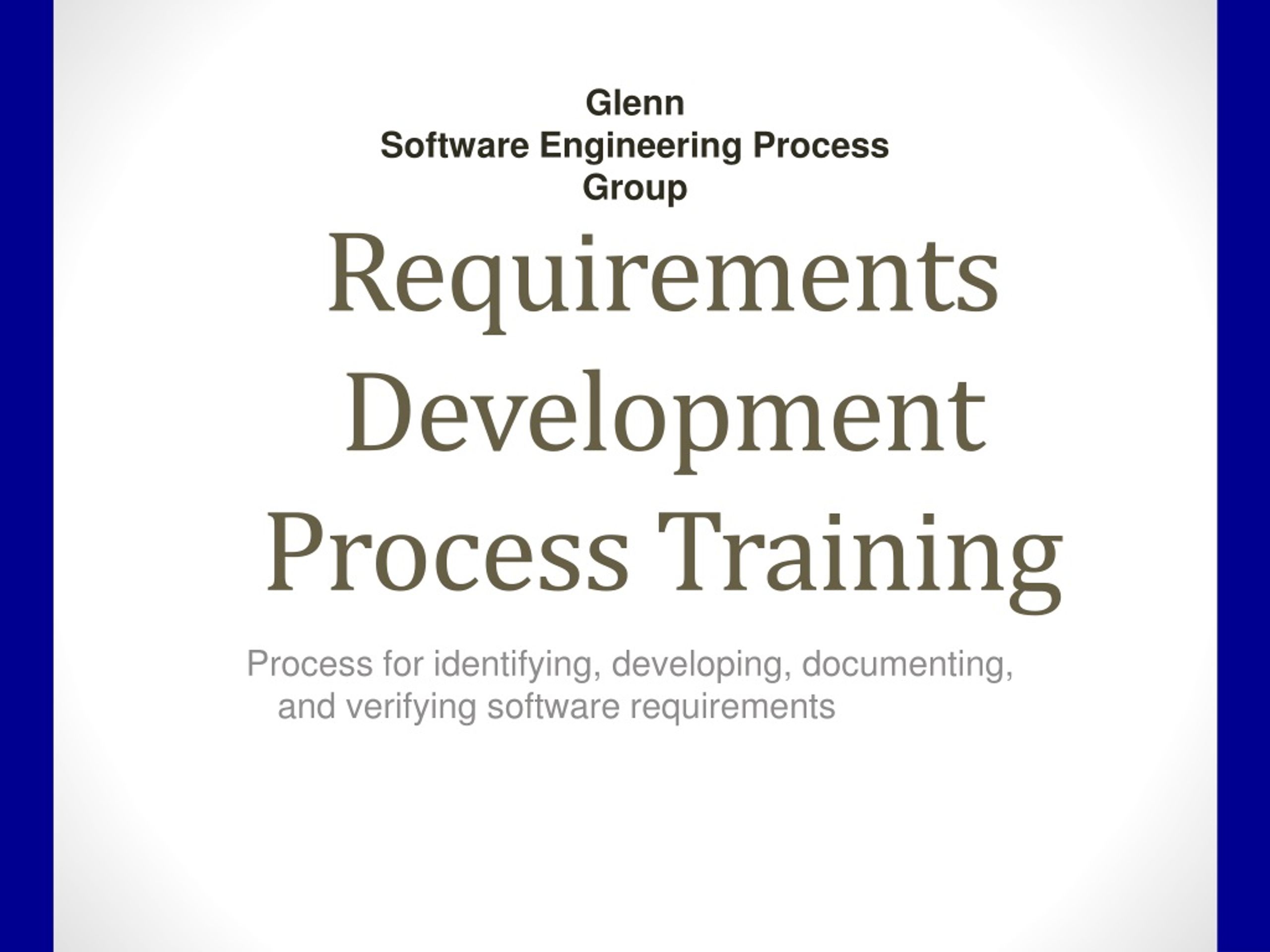 PPT - Requirements Development Process Training PowerPoint Presentation ...