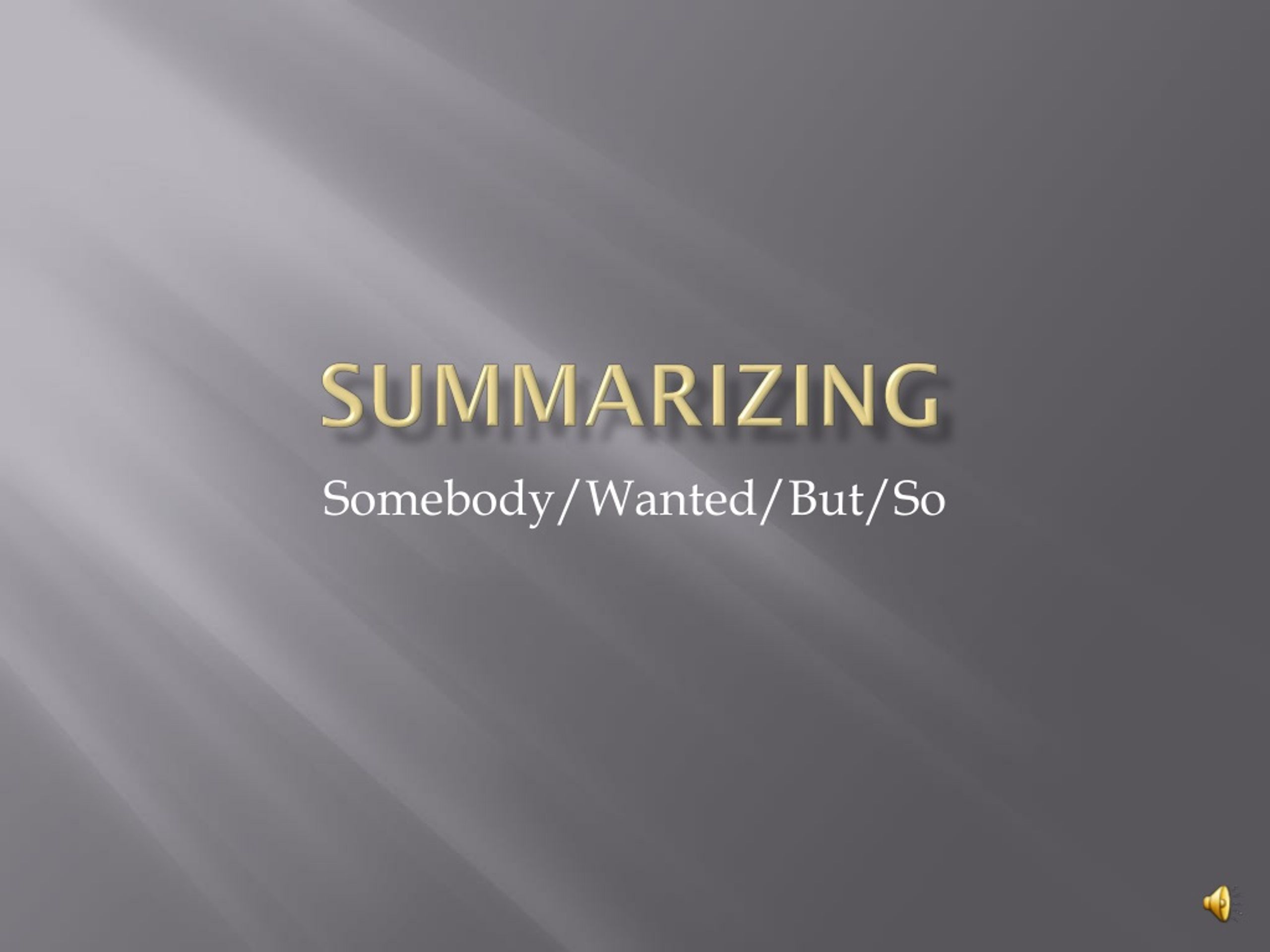 PPT - Fun Summarizing Practice: Sarah Cynthia Sylvia Story PowerPoint ...