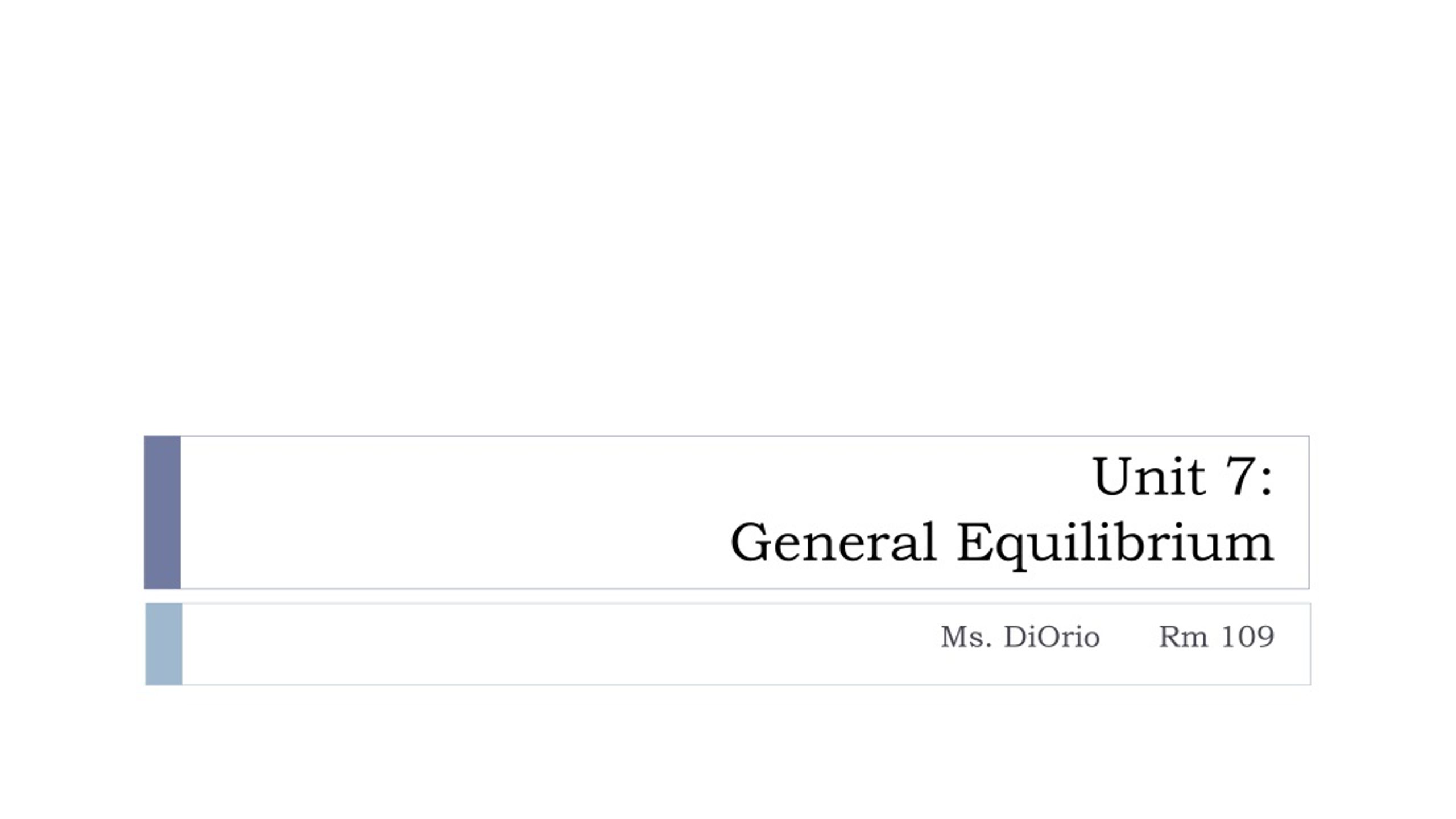 PPT - Unit 7: General Equilibrium PowerPoint Presentation, free ...
