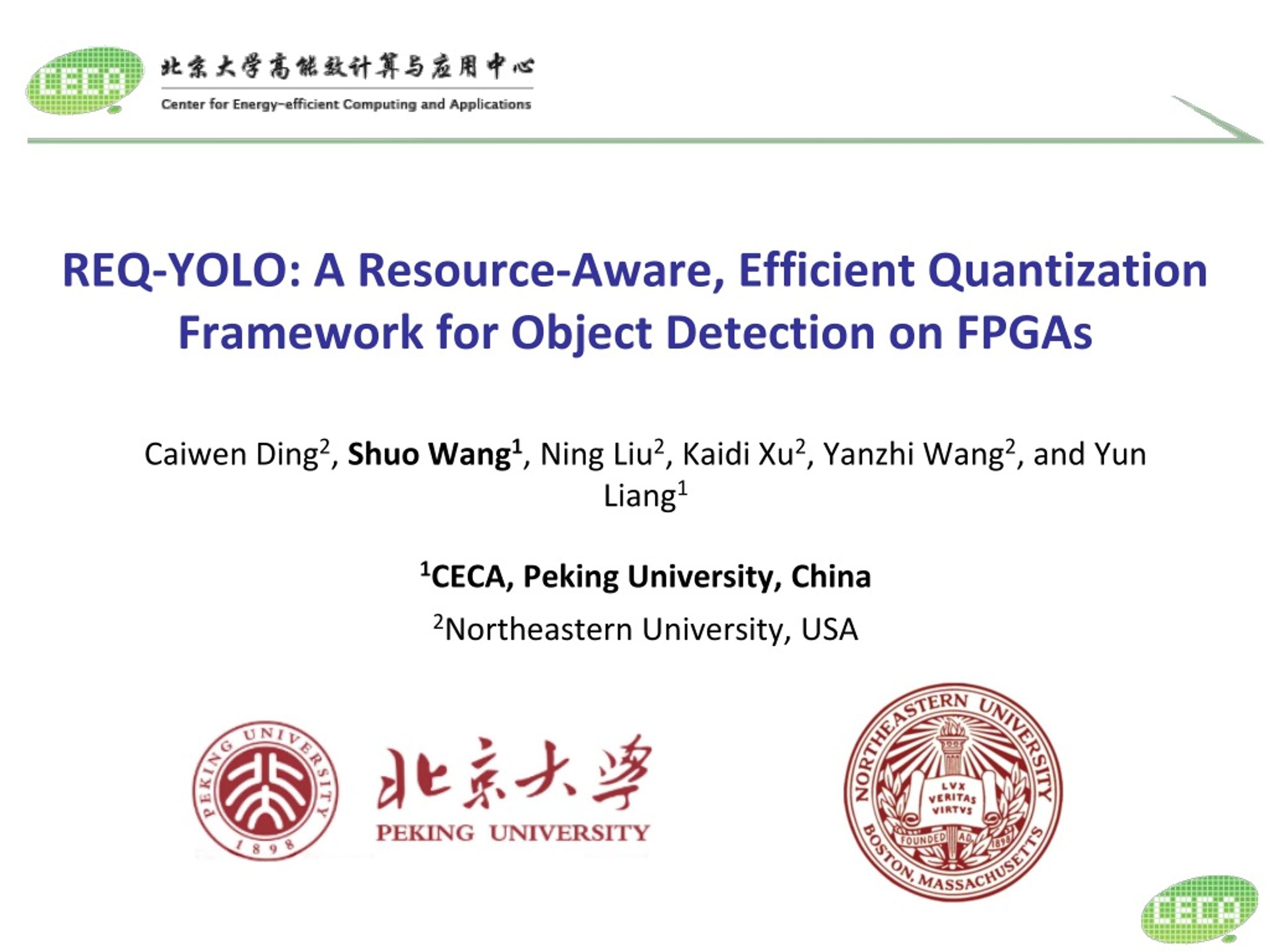 PPT - REQ-YOLO: A Resource-Aware, Efficient Quantization Framework for Object Detection on FPGAs ...
