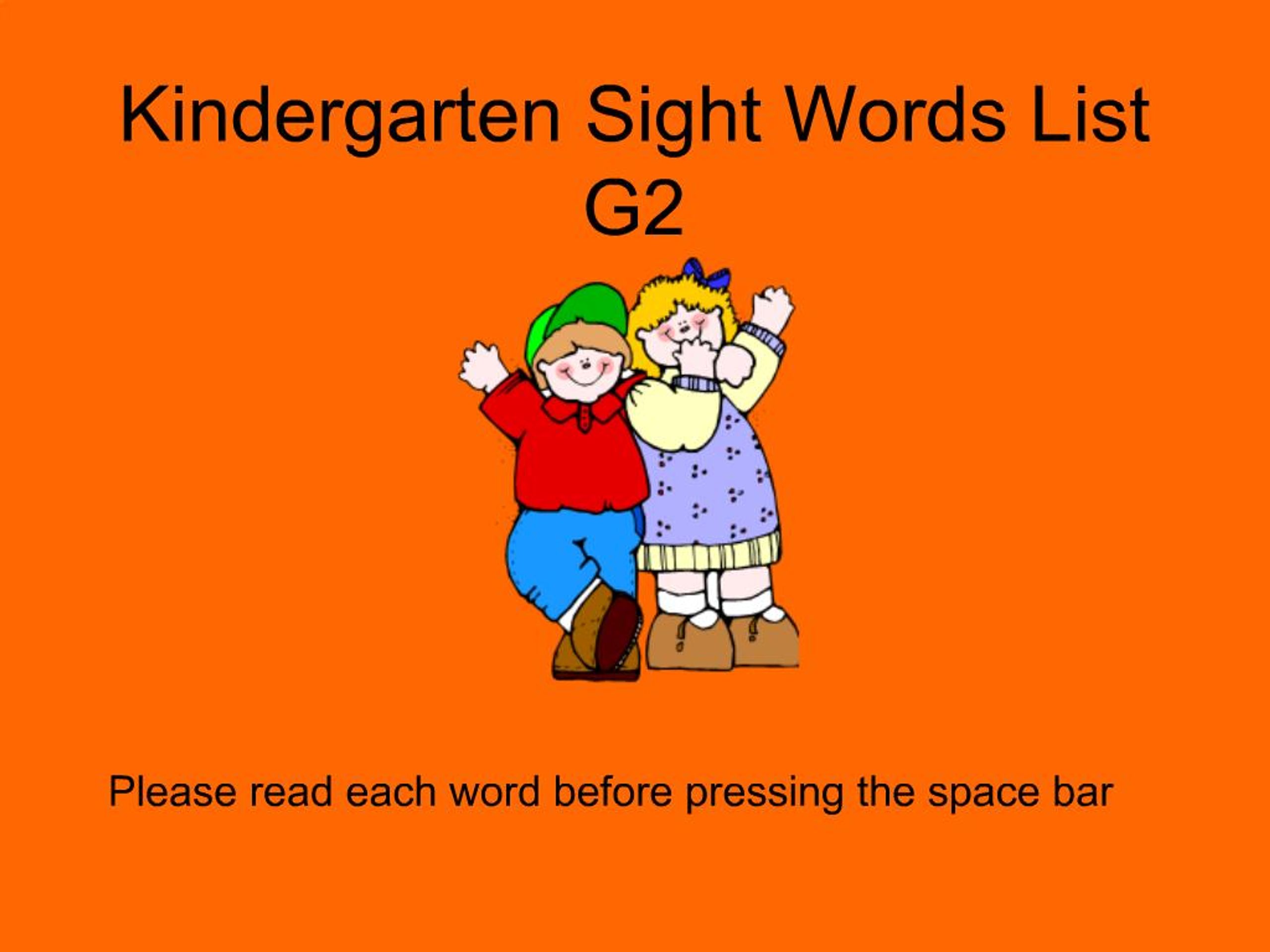 PPT - Sight Words for Kindergarten Level 2 PowerPoint Presentation ...
