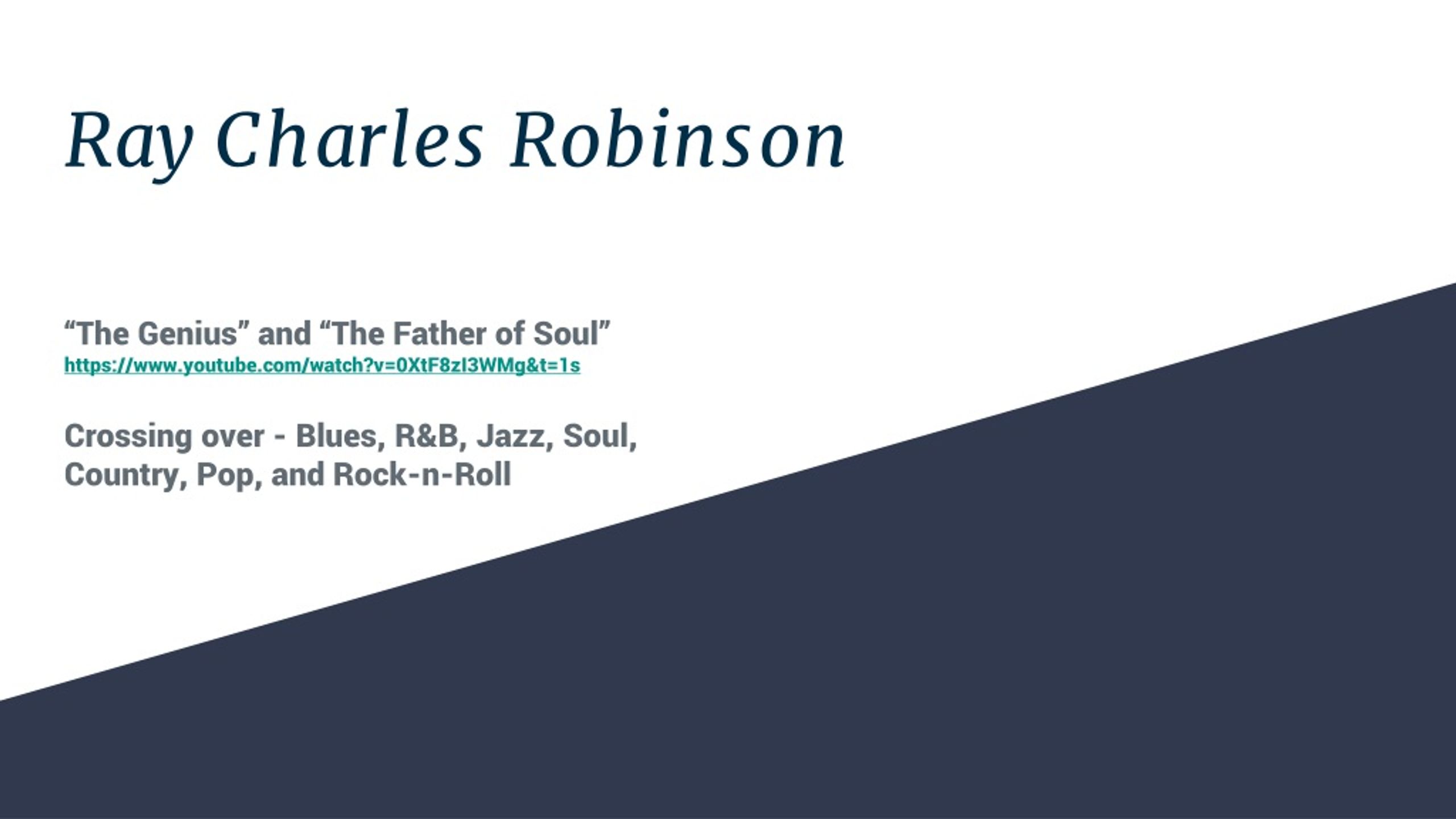 PPT - Ray Charles: The Genius of Soul and Father of Soul Music ...