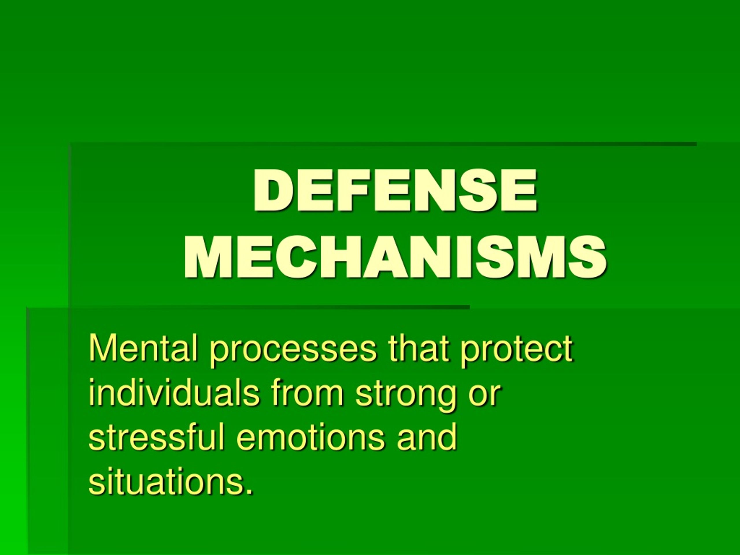 PPT - Defense Mechanisms in Daily Life PowerPoint Presentation, free ...
