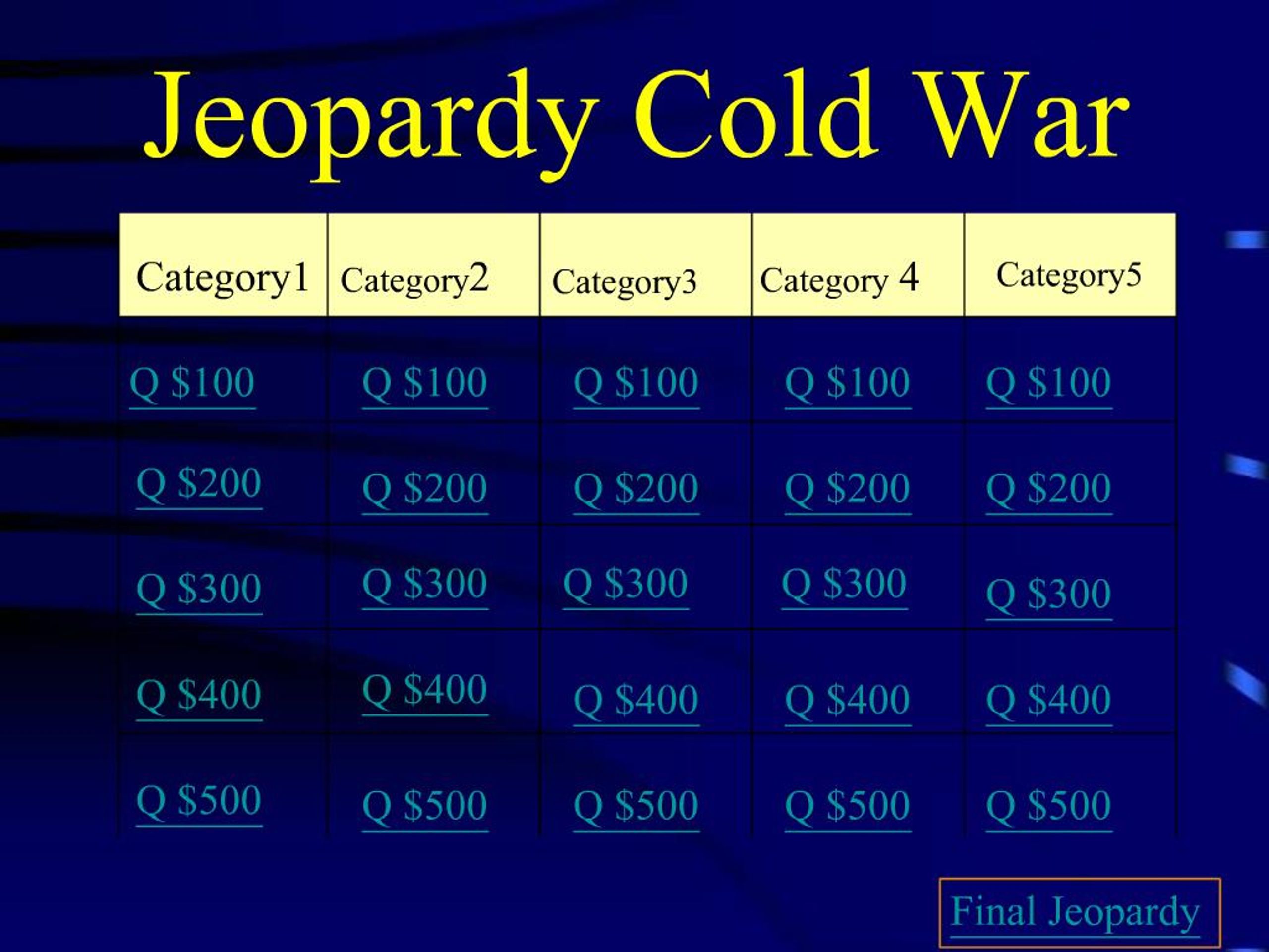 PPT - Jeopardy Cold War PowerPoint Presentation, free download - ID:894716