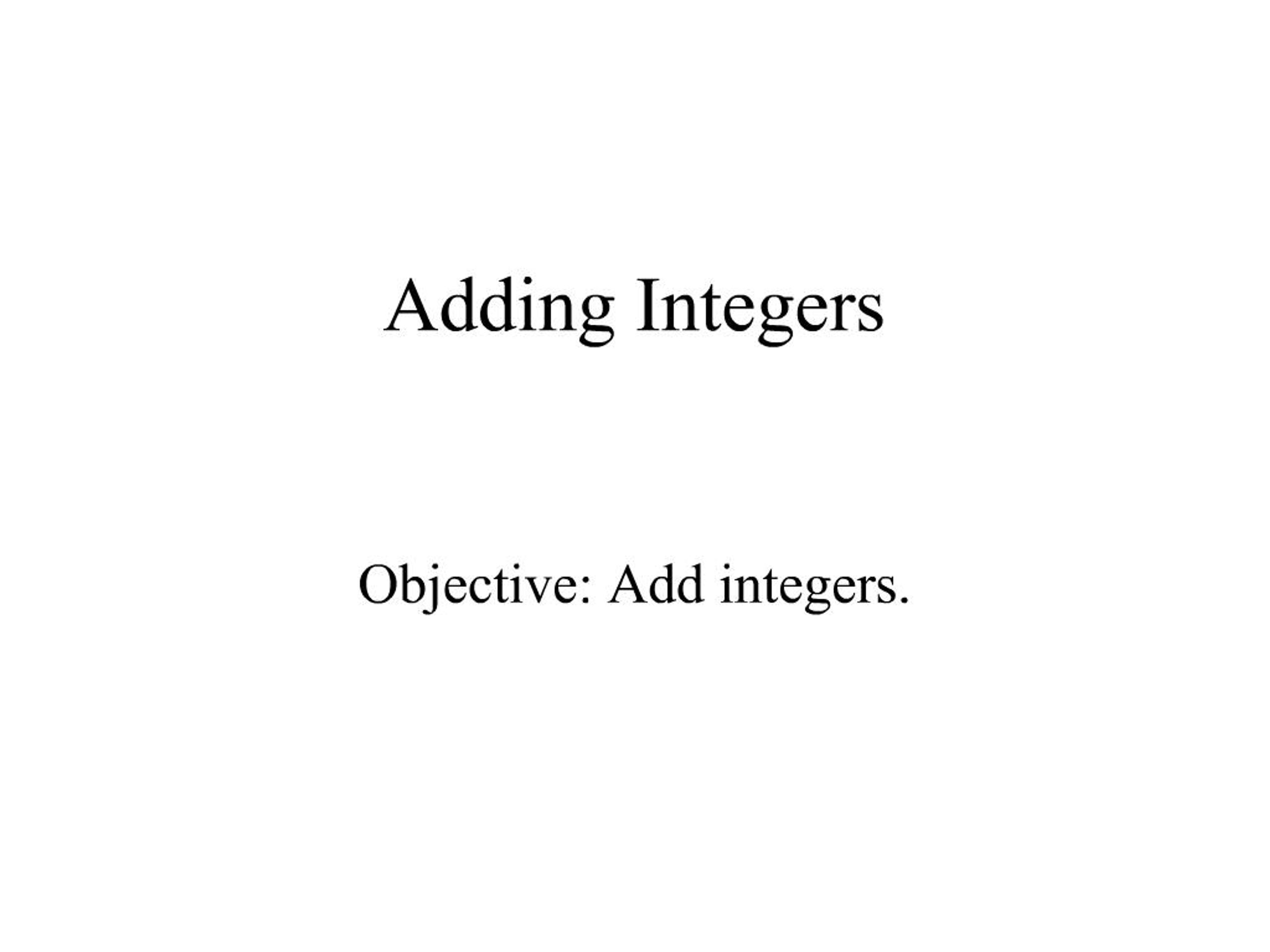 PPT - Adding Integers PowerPoint Presentation, free download - ID:898029