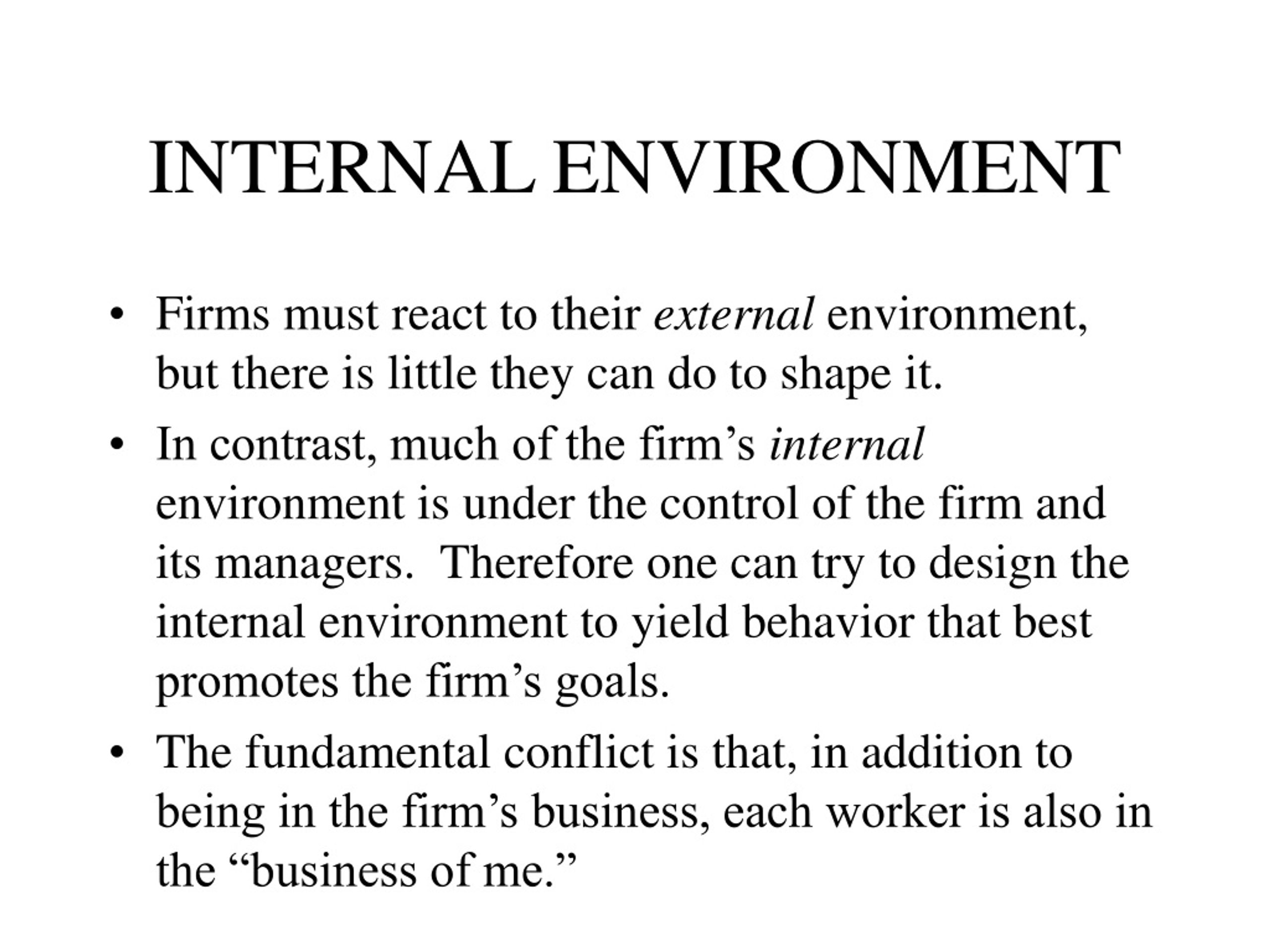 PPT - INTERNAL ENVIRONMENT PowerPoint Presentation, free download - ID ...