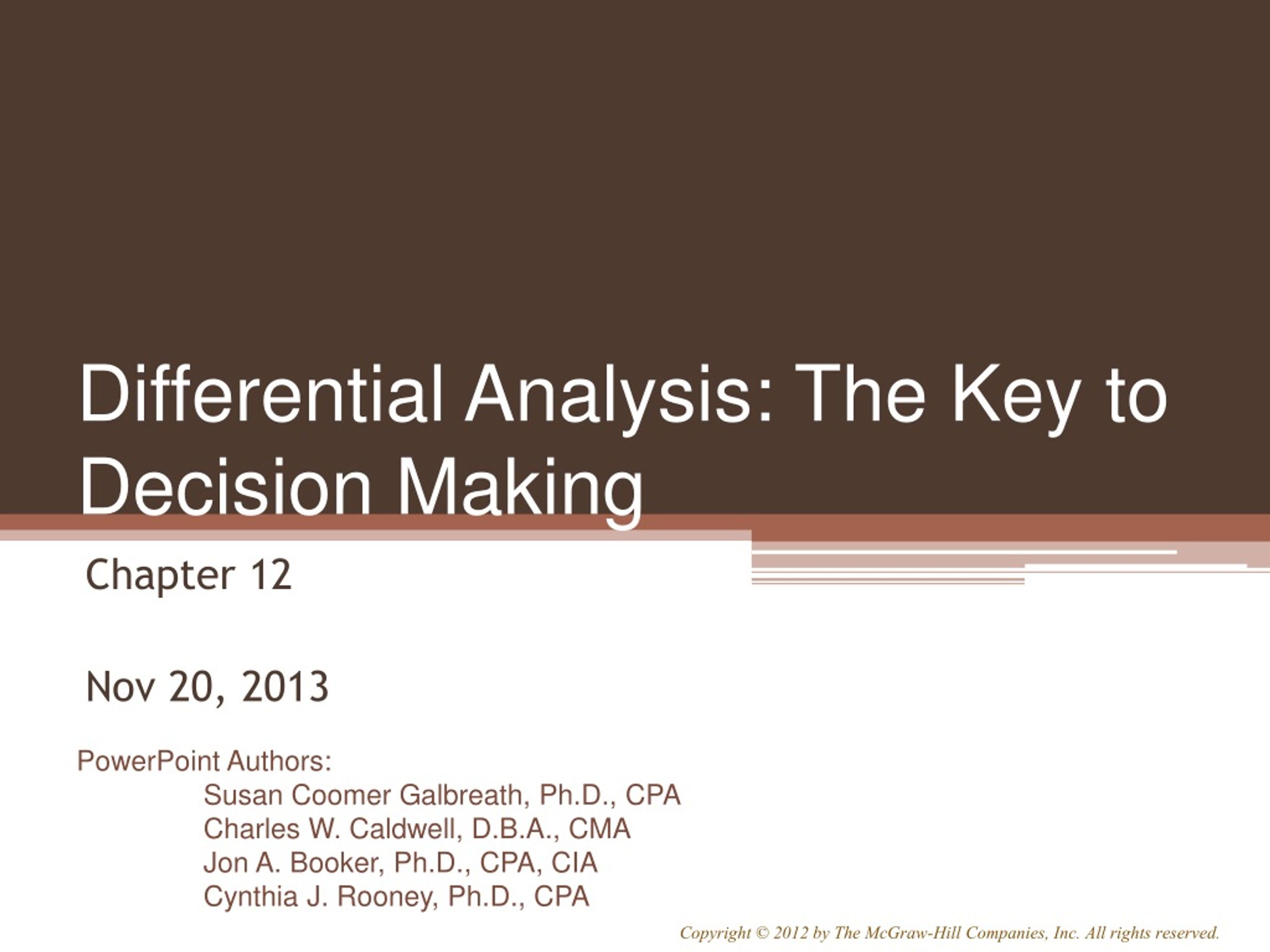 PPT - Differential Analysis: The Key to Decision Making PowerPoint Presentation - ID:8999269