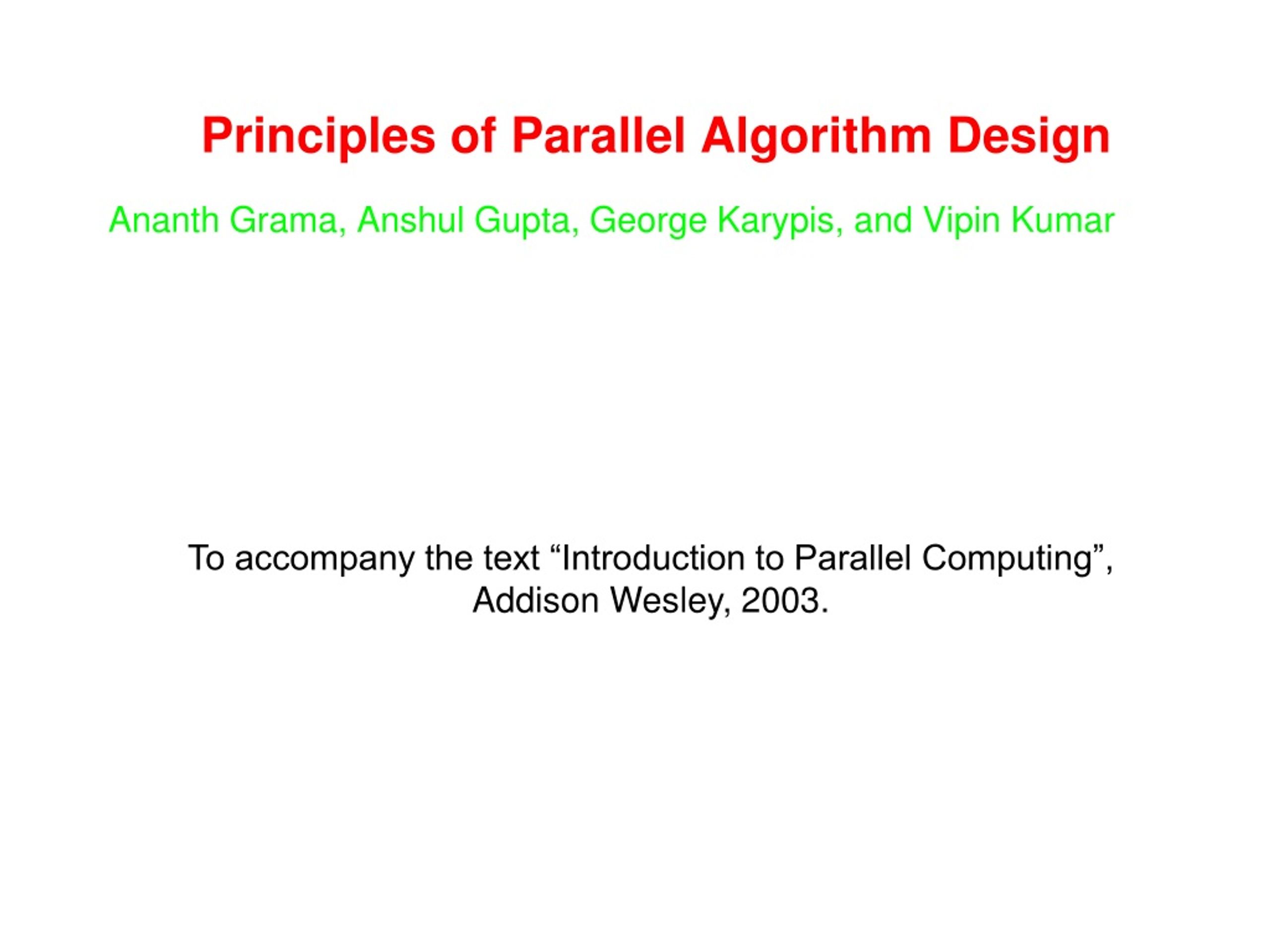 PPT - Principles of Parallel Algorithm Design PowerPoint Presentation ...