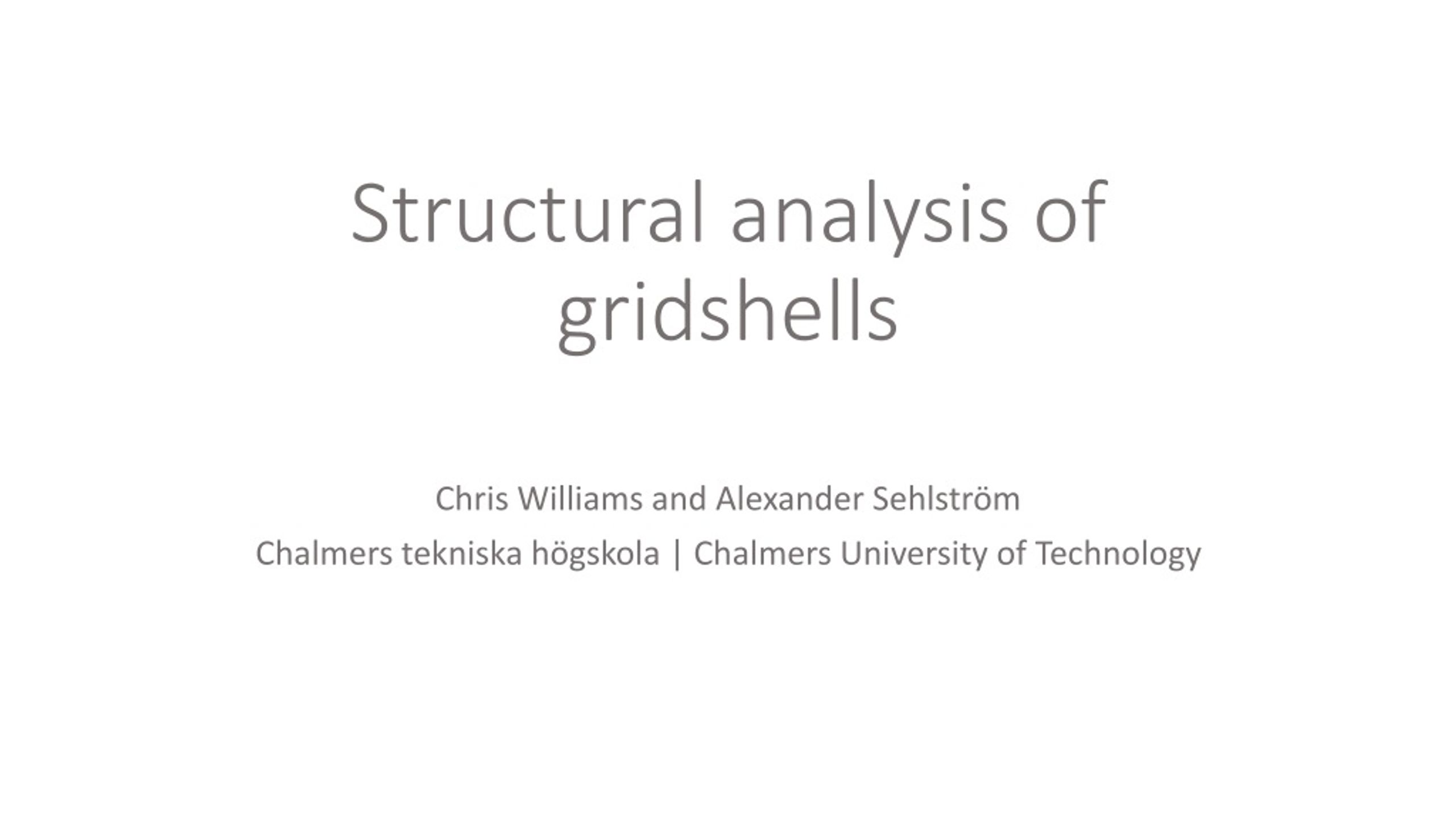 PPT - Structural analysis of gridshells PowerPoint Presentation, free ...