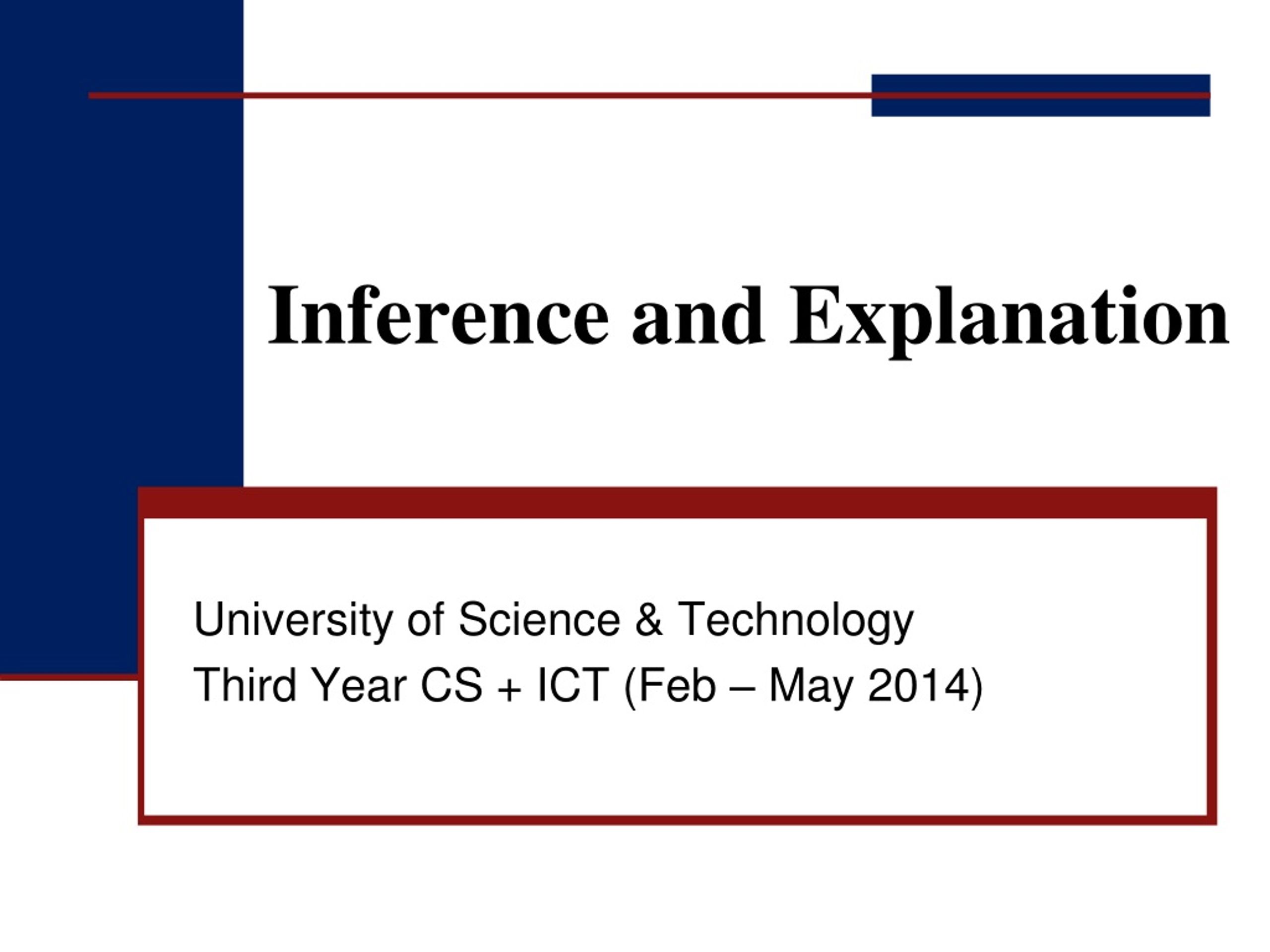 PPT - Inference and Explanation PowerPoint Presentation, free download ...