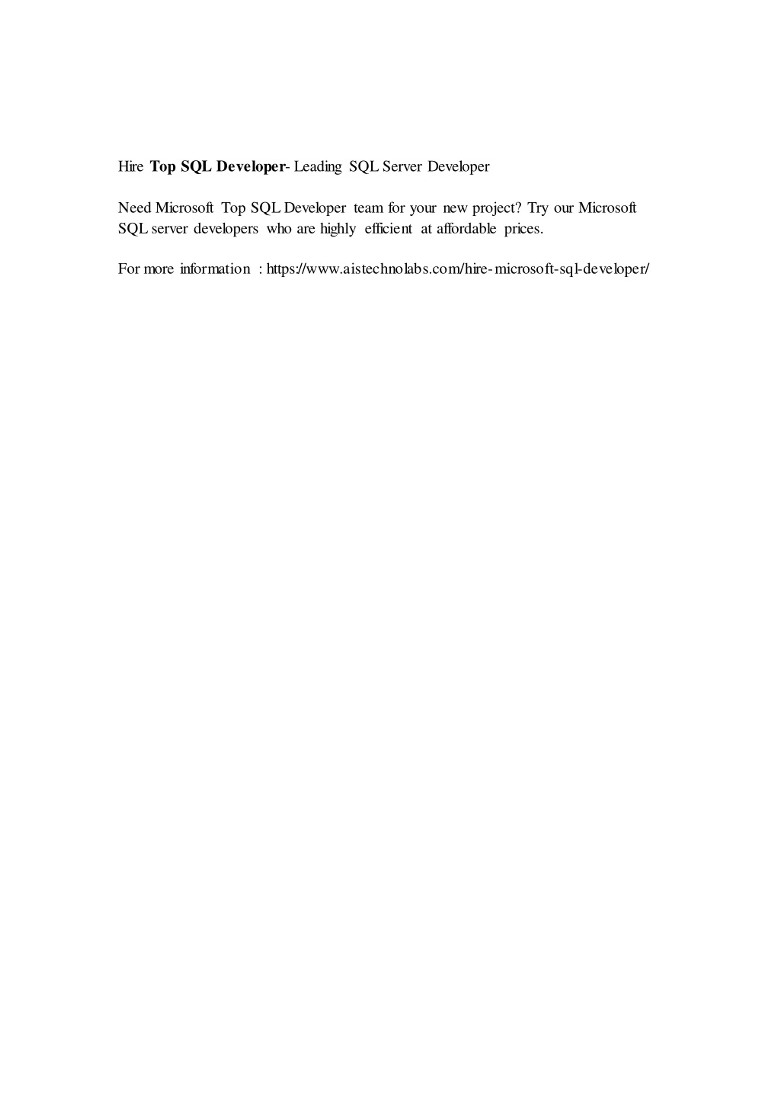 PPT - Hire Top SQL Developer- Leading SQL Server Developer PowerPoint ...
