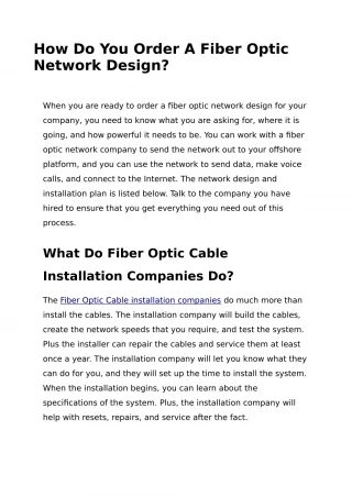PPT - Fiber Optic Network Design PowerPoint Presentation, free download ...