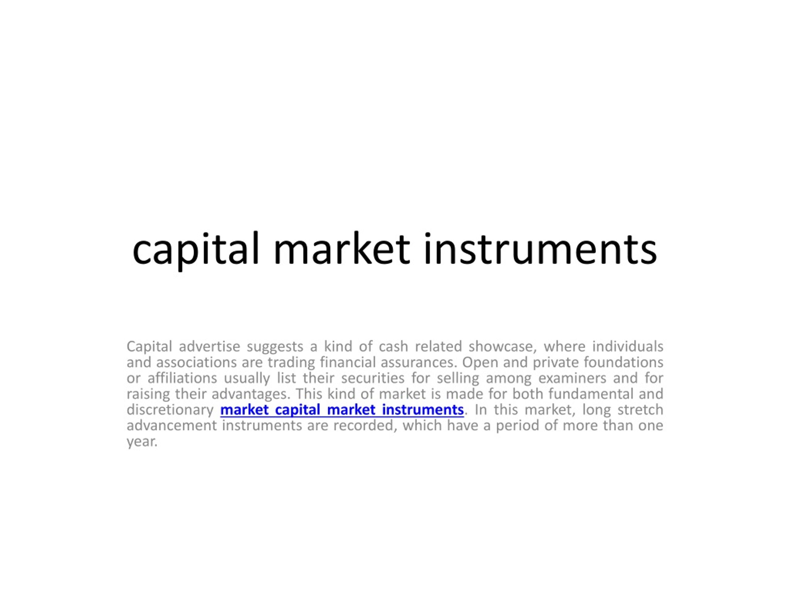 PPT - capital market instruments PowerPoint Presentation, free download ...