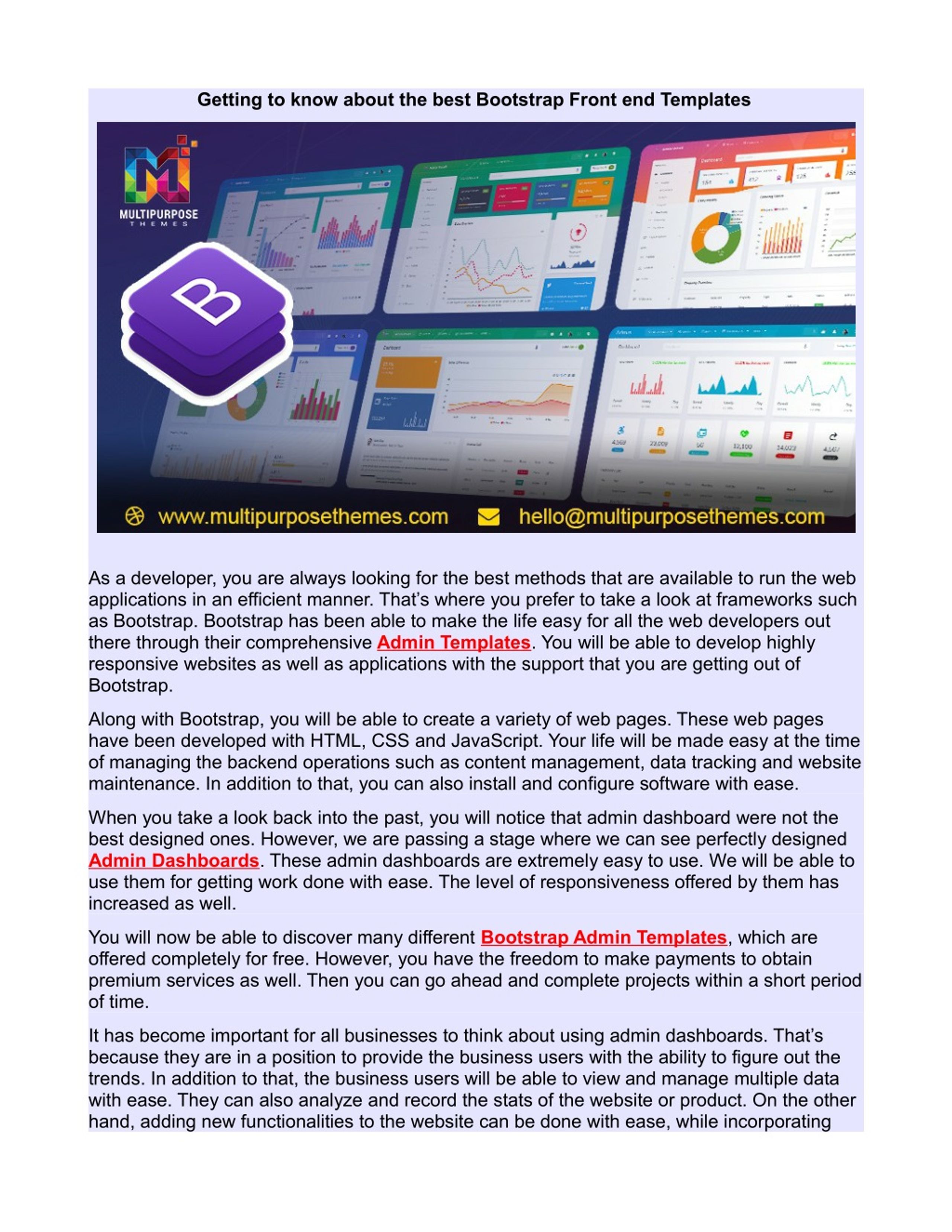 PPT - Getting to know about the best Bootstrap Front end Templates ...
