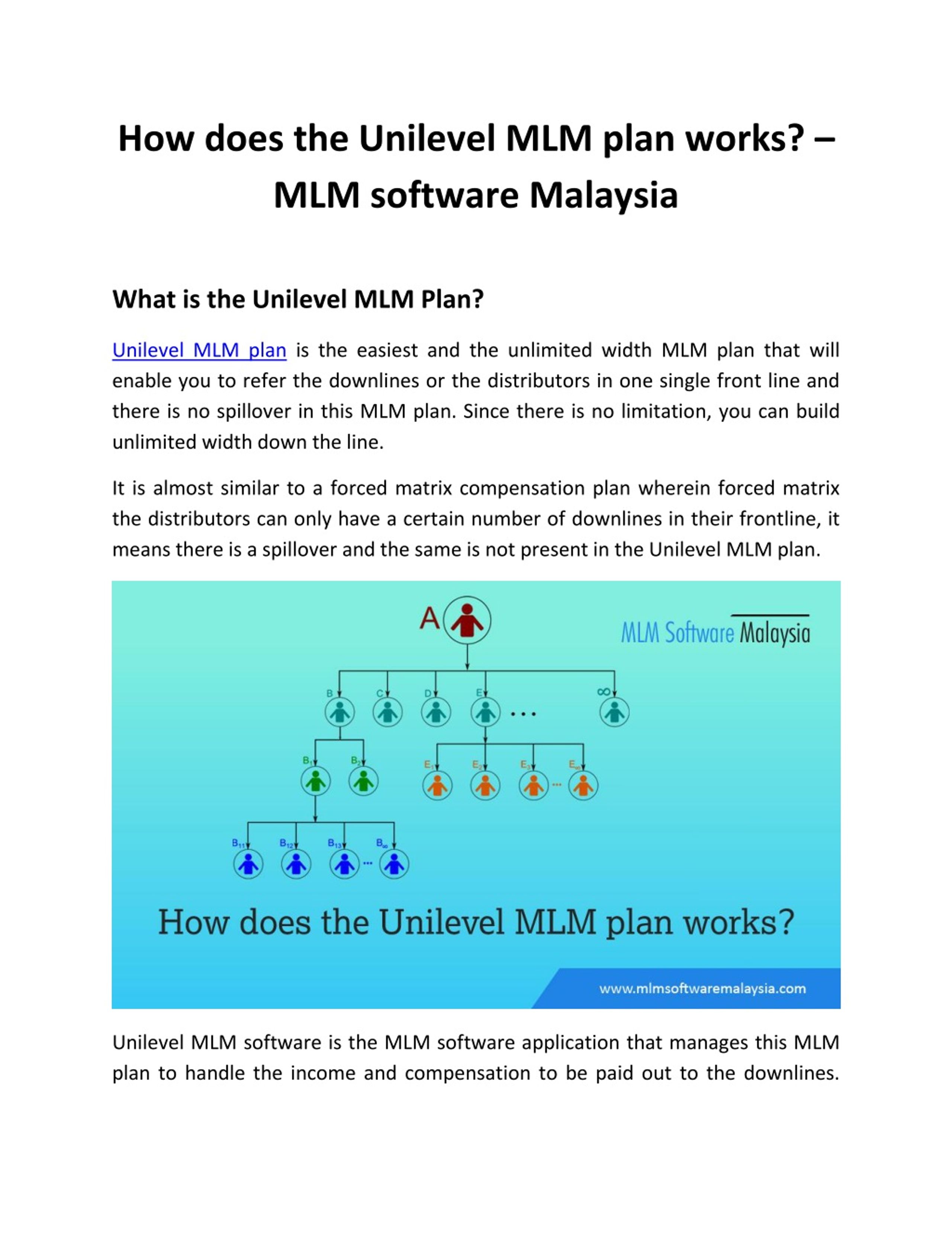 PPT - How does the Unilevel MLM plan works? – MLM software Malaysia ...