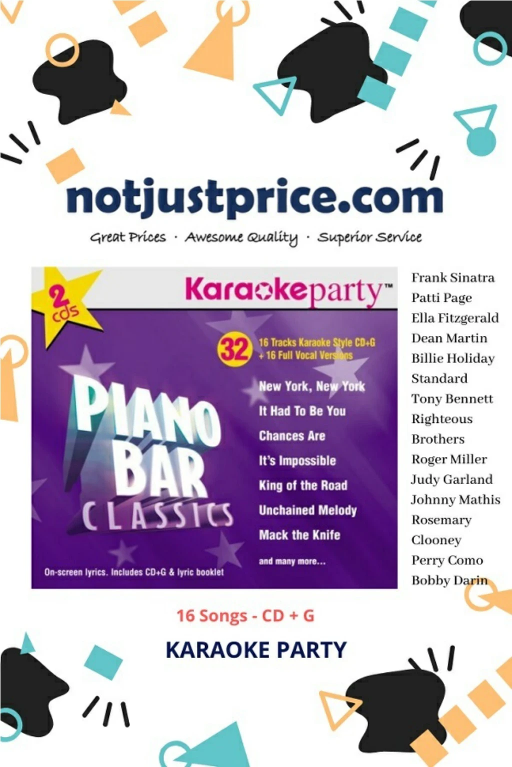 PPT - Karaoke Party Songs: Piano Bar Classics - 2 CD [16-Songs CD G ...