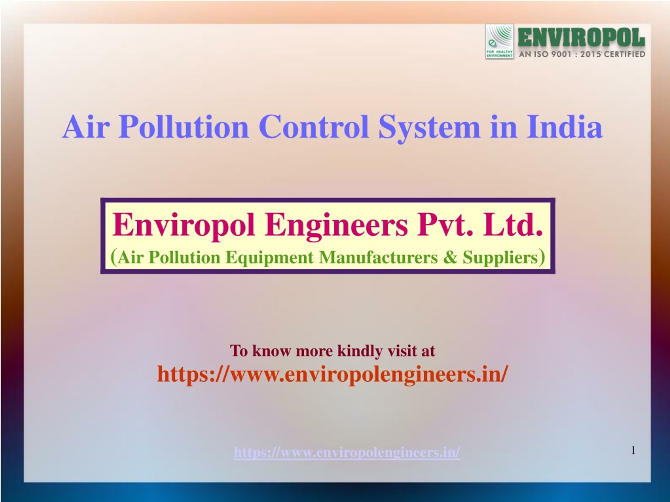 PPT - Air Pollution Control System in India PowerPoint Presentation ...