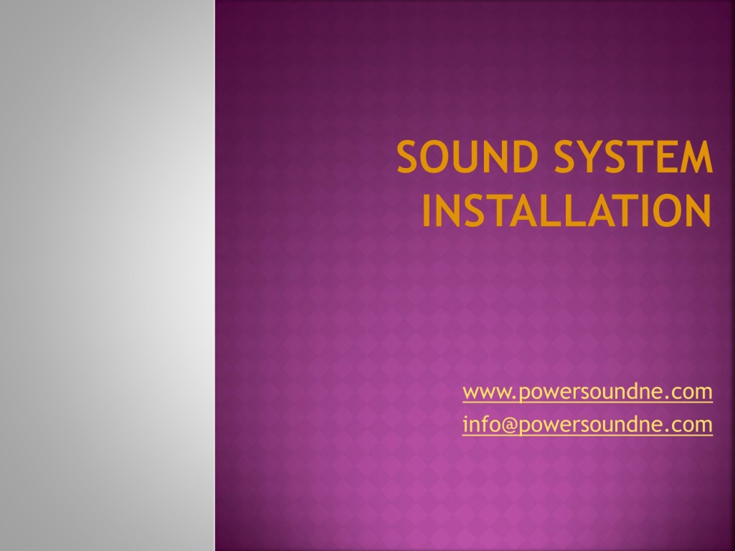 PPT - Sound system installation PowerPoint Presentation, free download ...