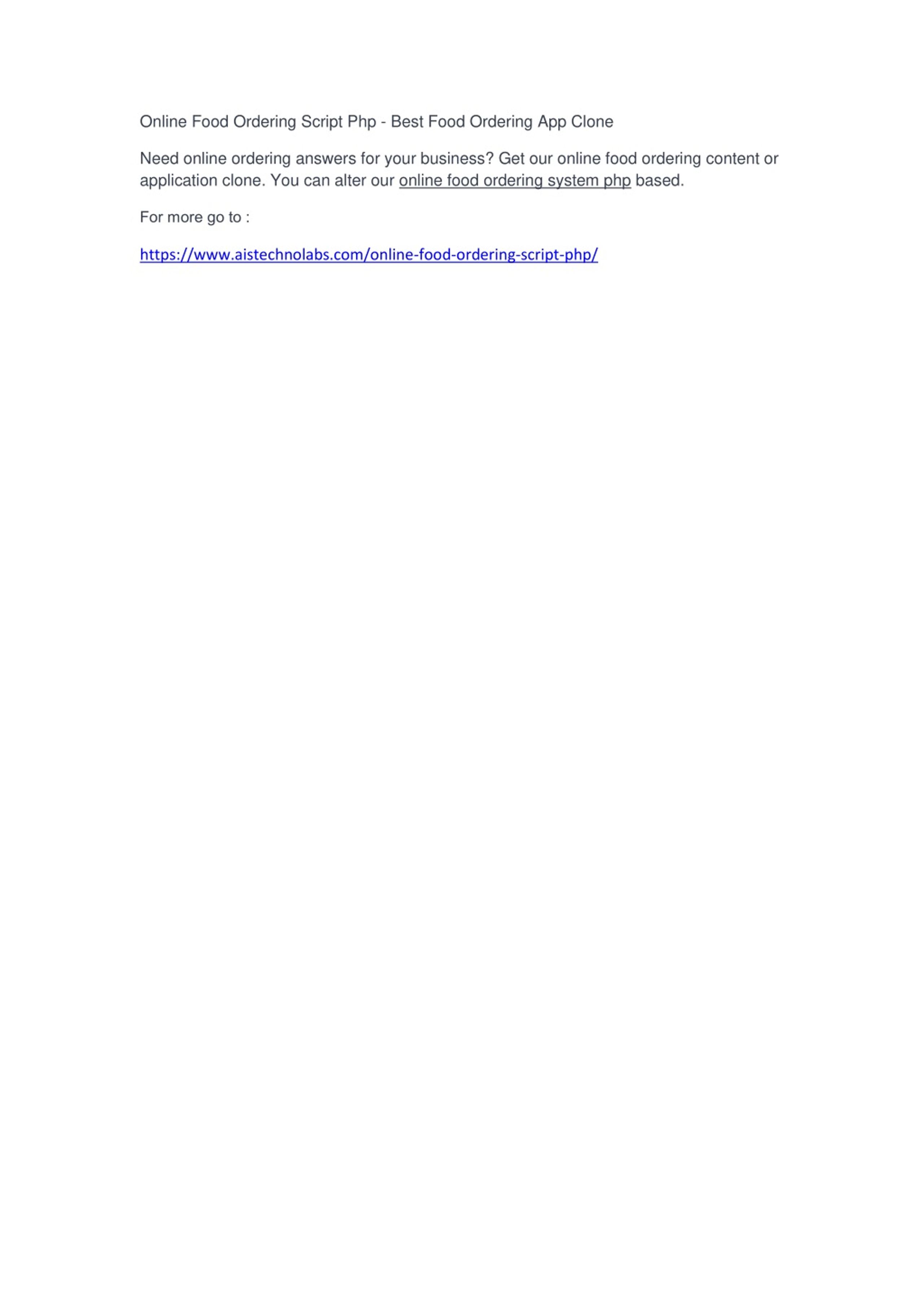 PPT - Online Food Ordering Script Php - Best Food Ordering App Clone ...