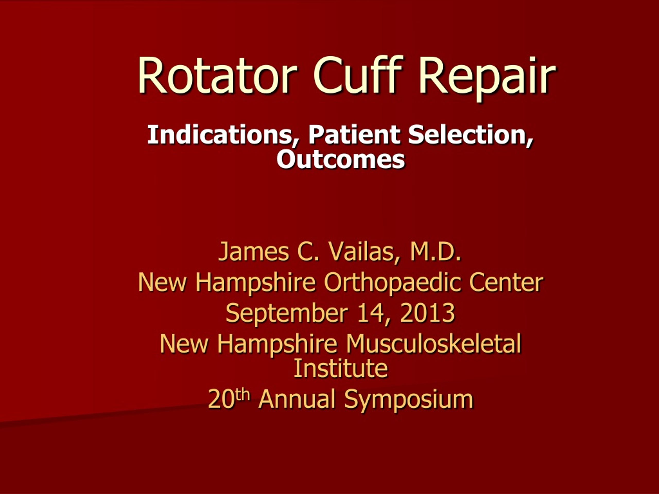 PPT - Rotator Cuff Repair PowerPoint Presentation, free download - ID ...