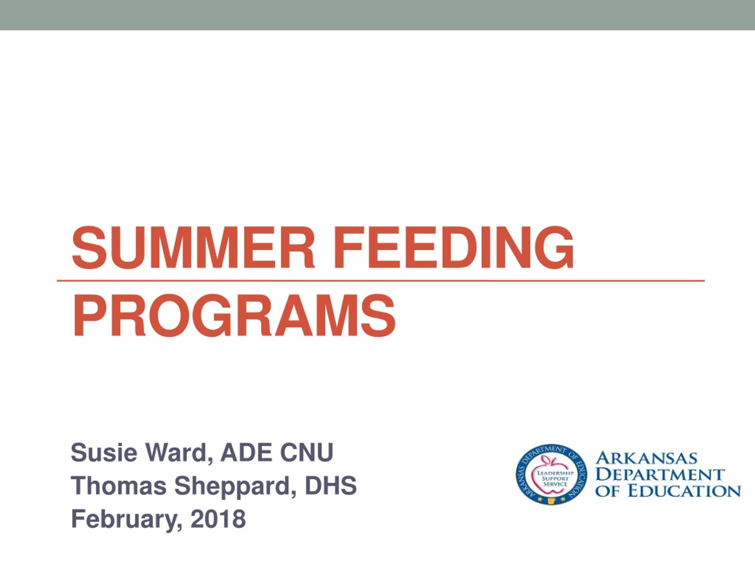 PPT - Seamless Summer Meal Program: Guidelines and Eligibility ...